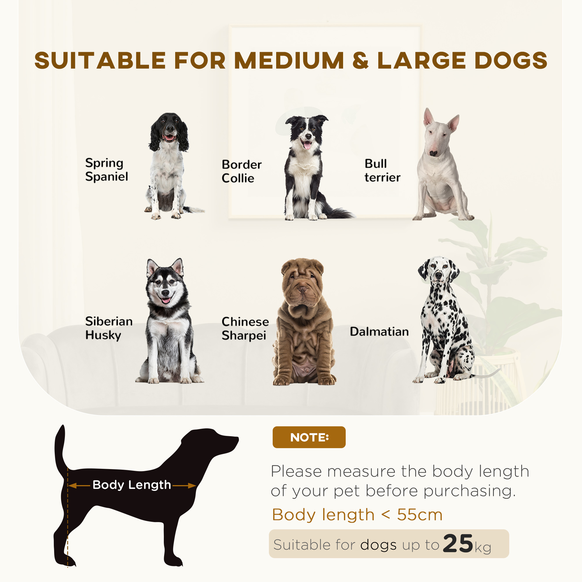 PawHut Pet Sofa for Medium And Large Sized Dog With Extra Cushion Solid ...