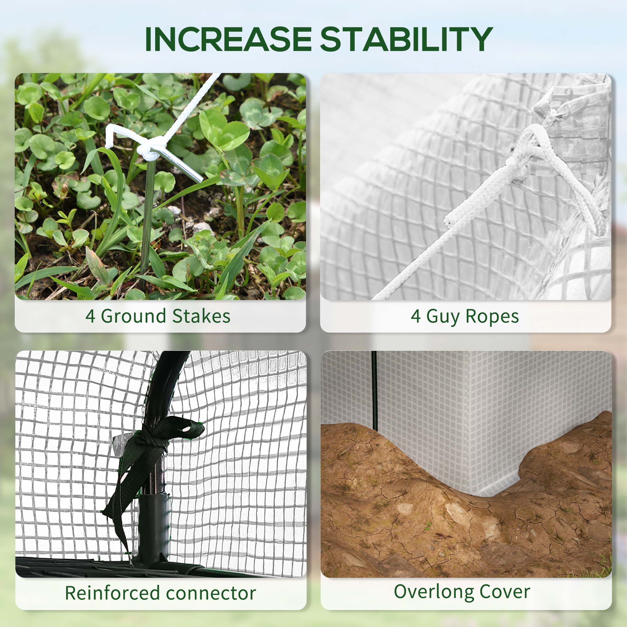 Outsunny 8' x 6' x 7' Portable Walk in Greenhouse with Mesh, Door, Windows, 18 Shelf, Trellis ...