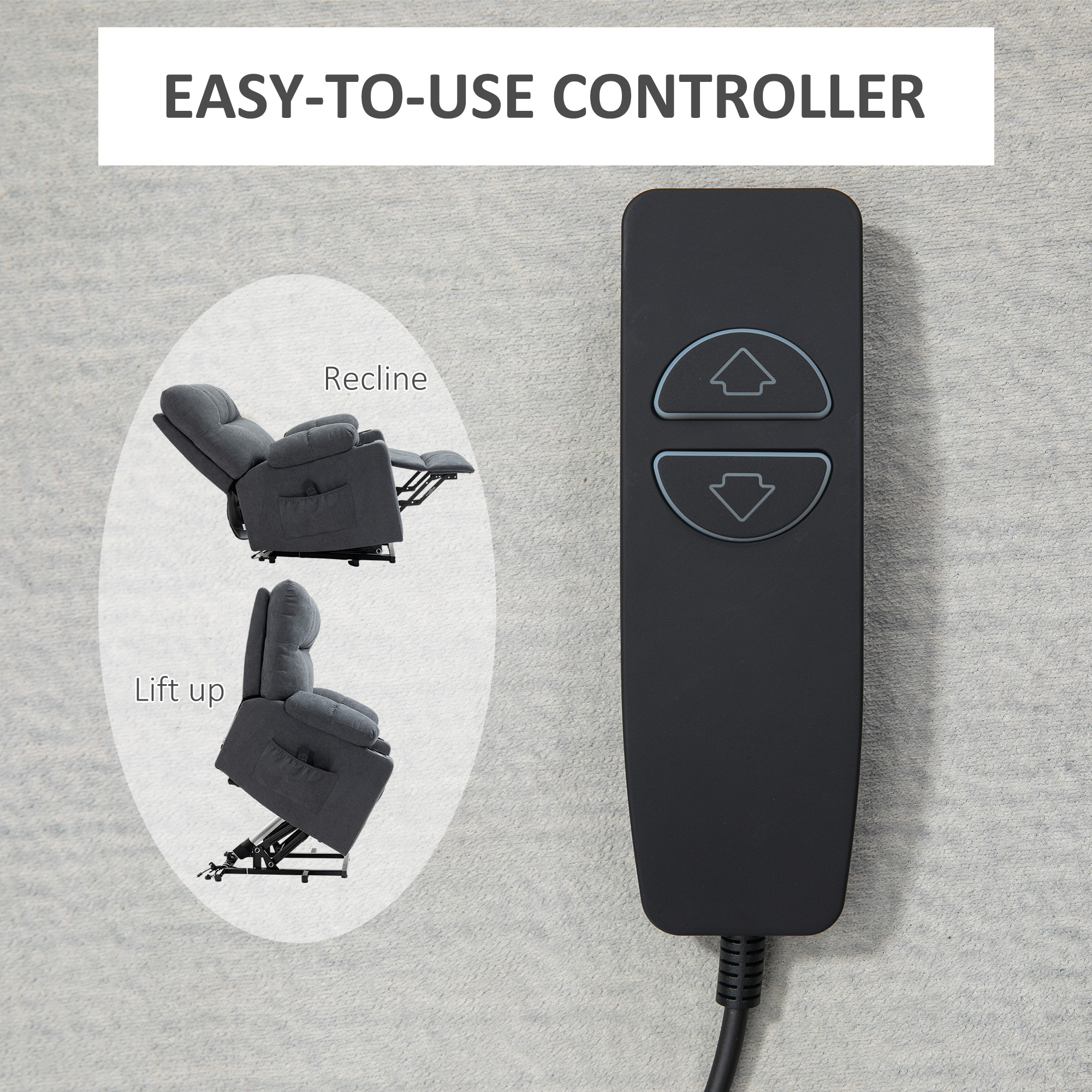HOMCOM Electric Power Lift Chair Recliners for elderly, Oversized ...