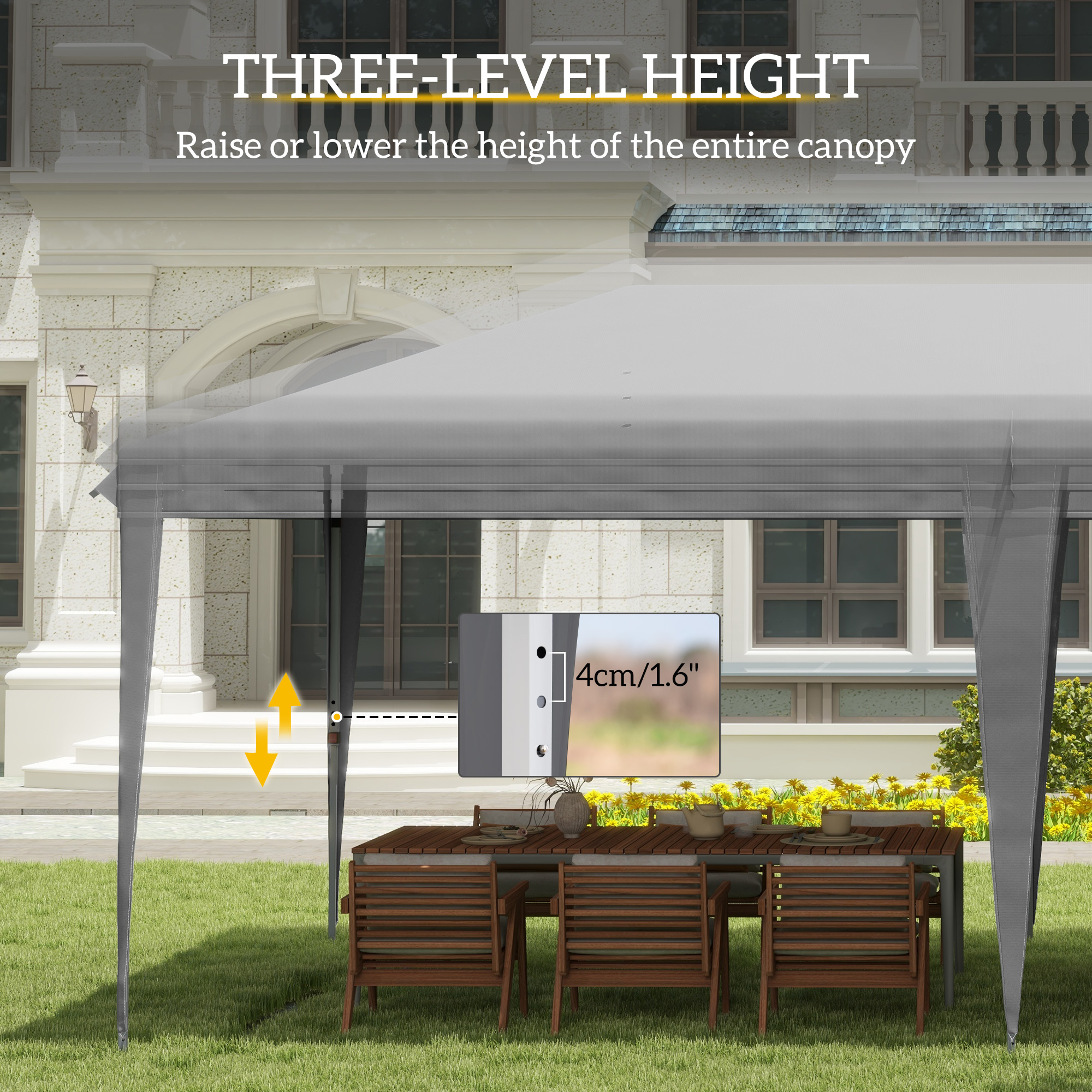Outsunny 10' x 19' Extra Large Pop Up Canopy, Outdoor Party Tent with ...