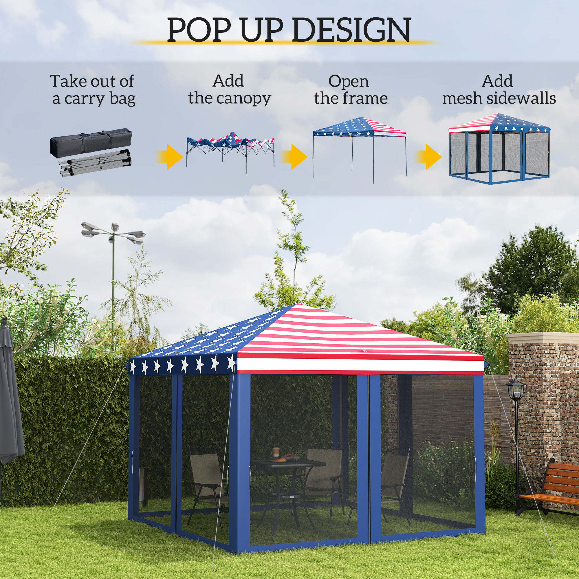 Outsunny 10' x 10' Heavy Duty Pop Up Canopy with Removable Mesh ...