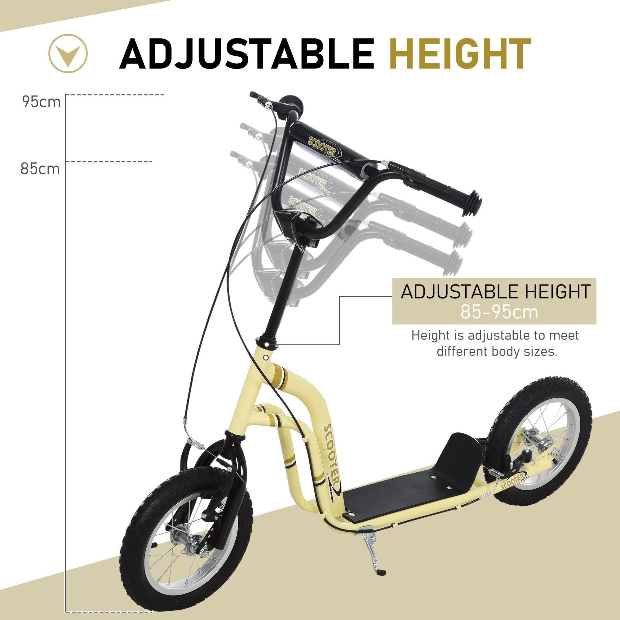 Aosom Youth Scooter Front and Rear Caliper Dual Brakes 12-Inch ...