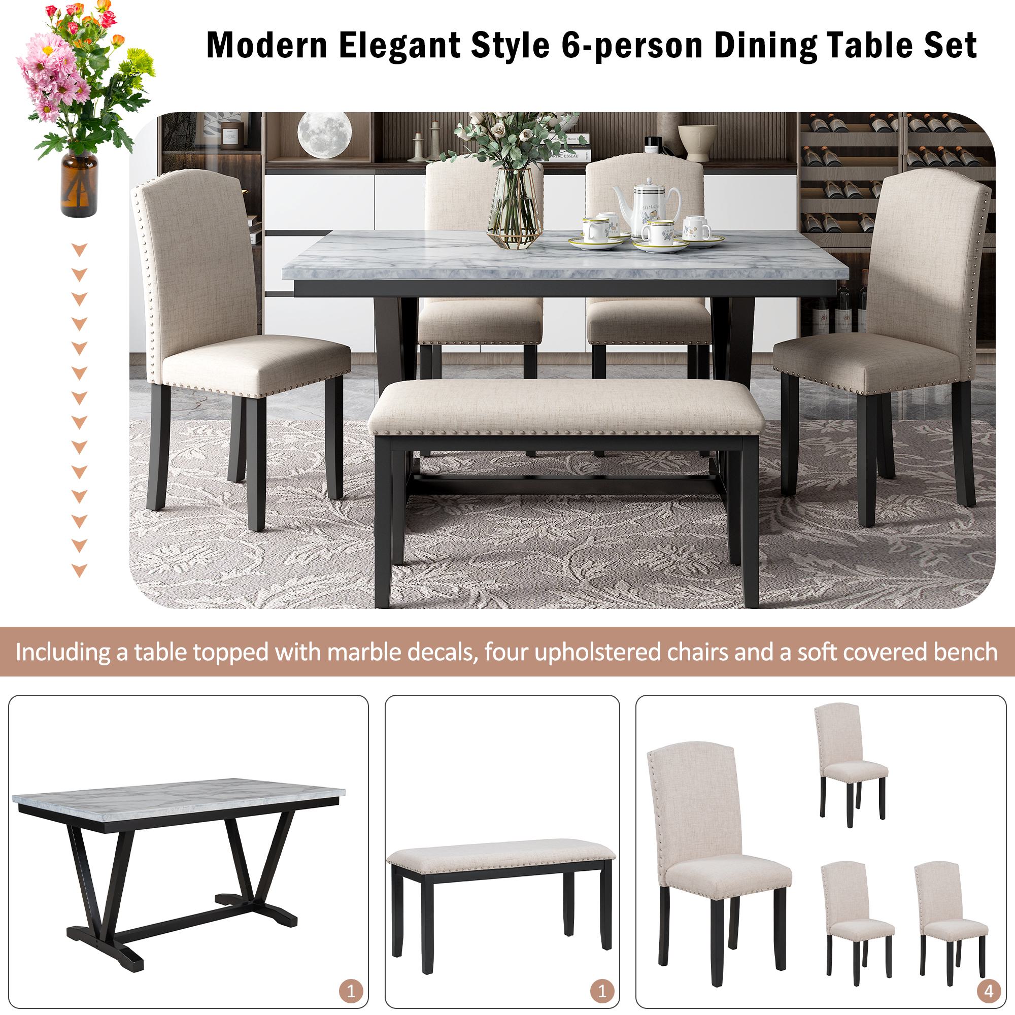 Modern 6 seater dining table and chairs store