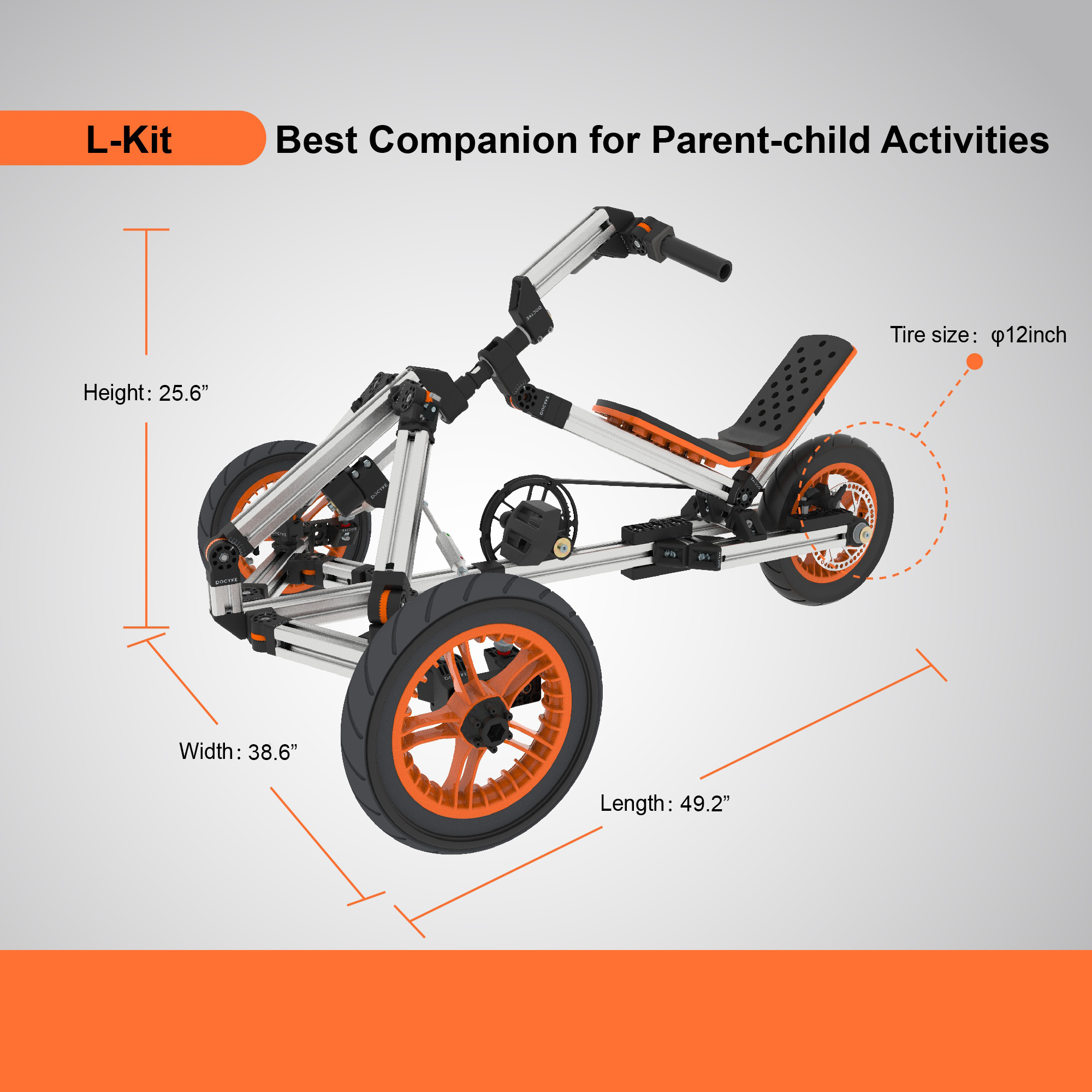 Buildable Kit 20 in 1 Kids Go Kart Set, Silver| Aosom.com