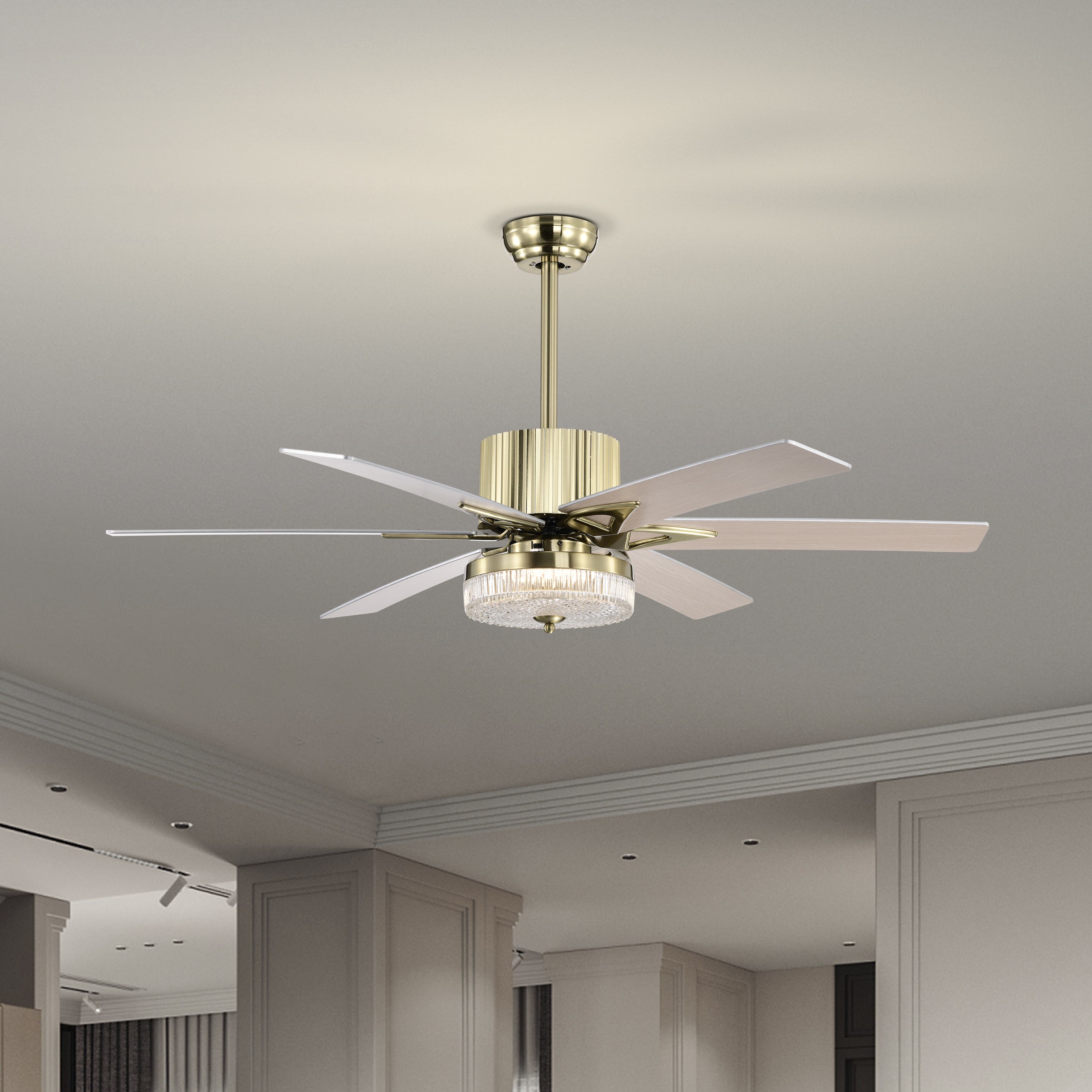 52'' Modern Ceiling Fan with Remote, Gold | Aosom.com