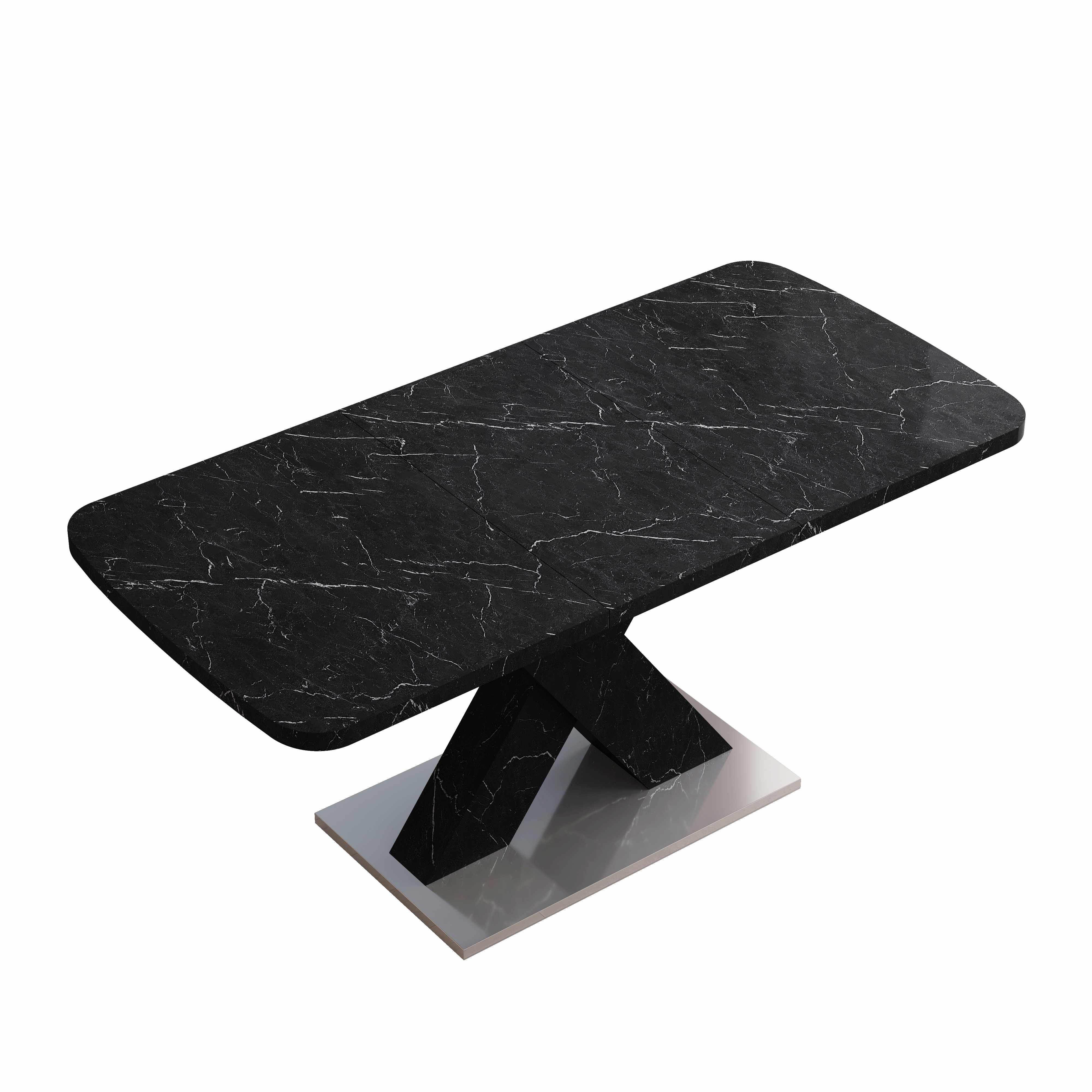Modern Square Dining Table, Black | Aosom.com