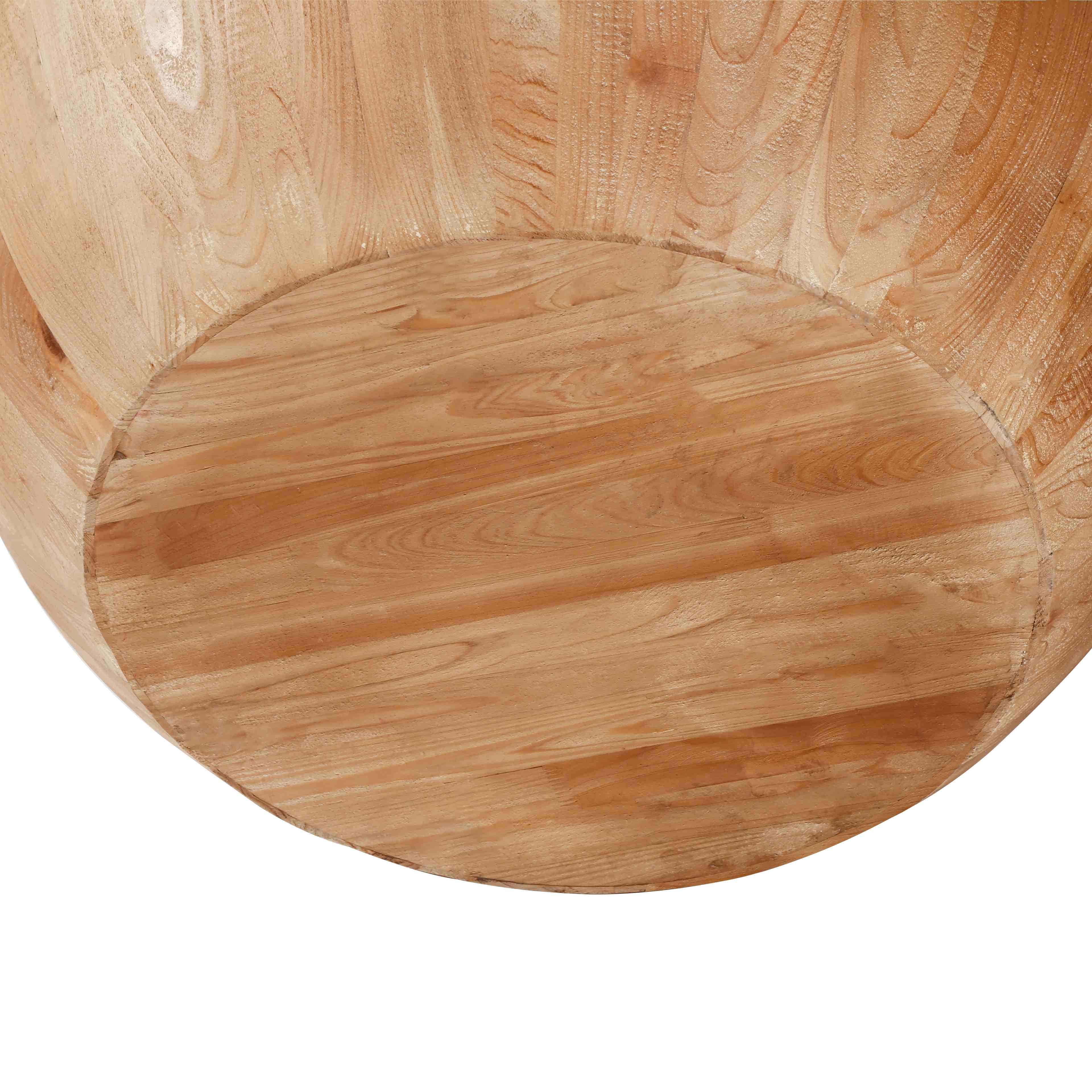 Vintage Style Bucket Shaped Coffee Table with Storage, Natural | Aosom.com