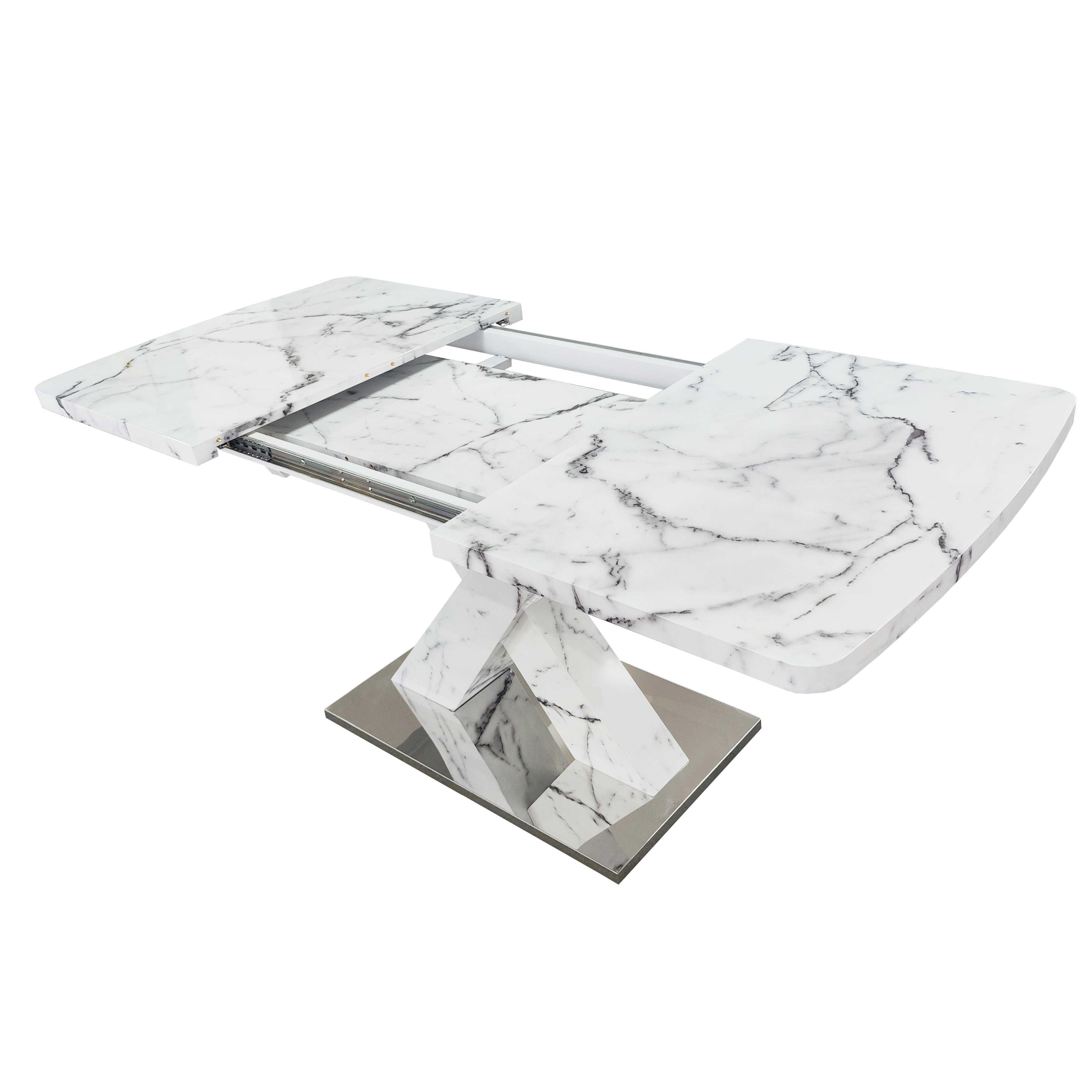 Modern Square Dining Table, White | Aosom.com