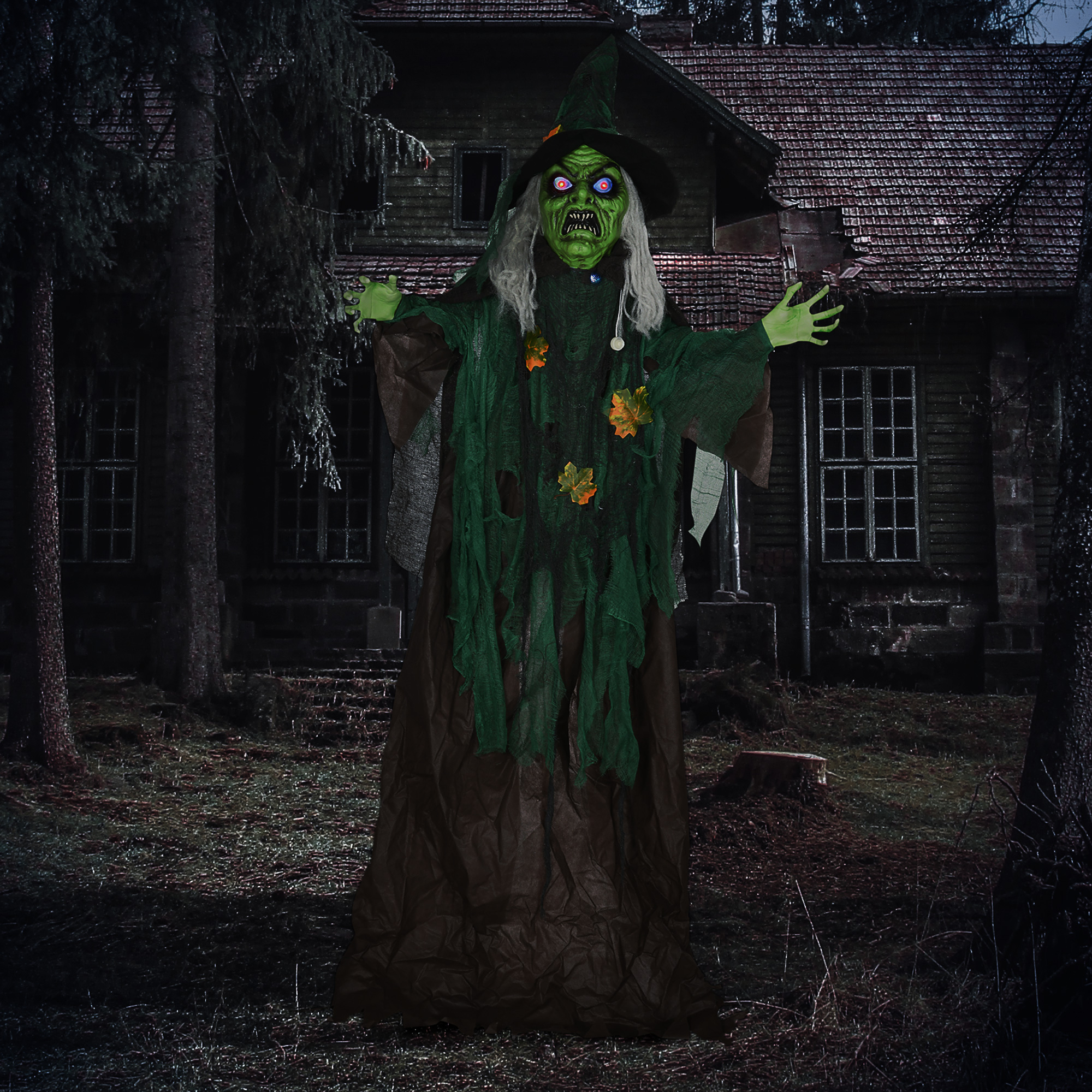 HOMCOM 72 Inch/6ft Life Size Outdoor Halloween Decoration Witch ...