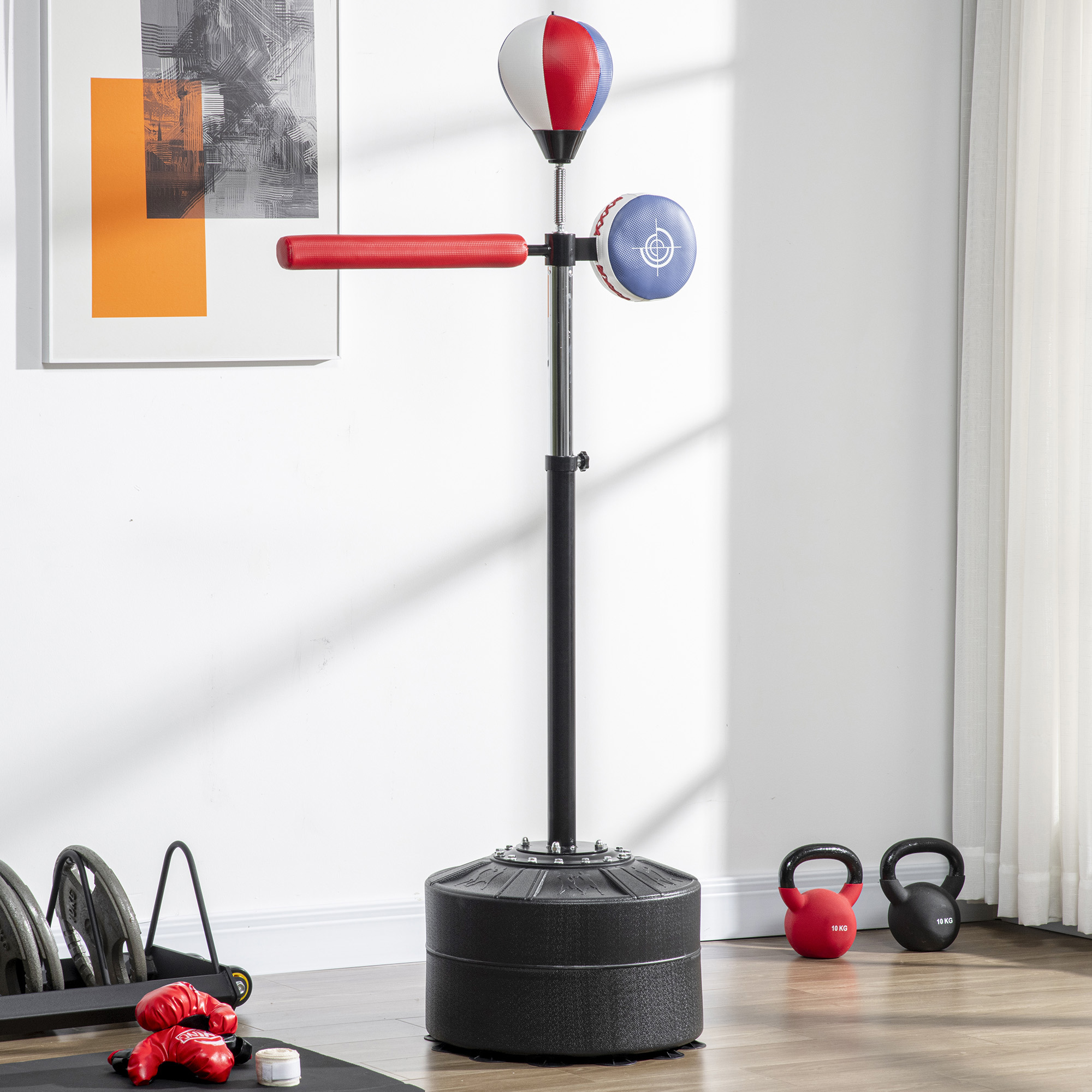 Soozier Free Standing Speed Bag, Adjustable Boxing Bag with Stand ...