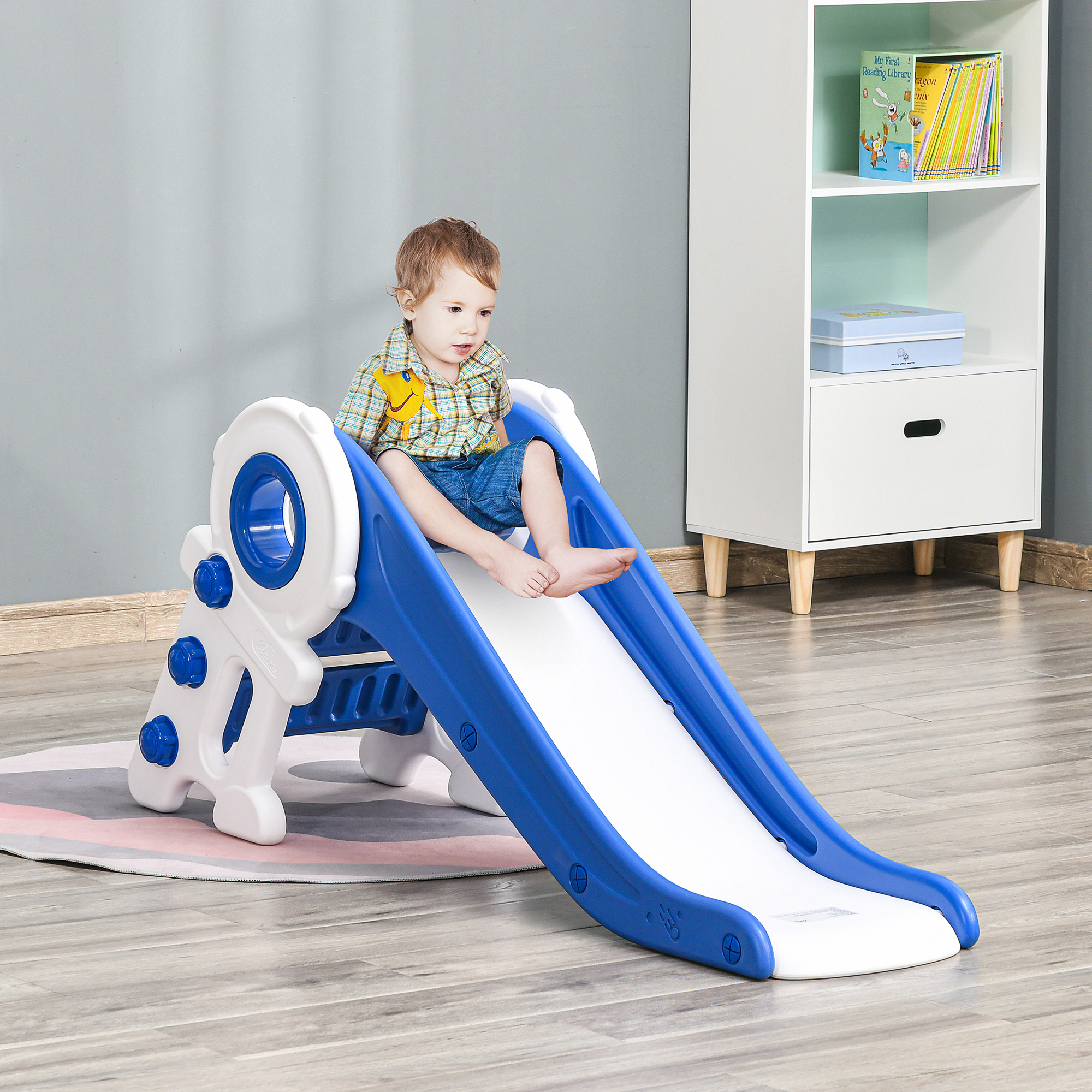 Qaba Folding Kids Slide Freestanding Slider for Toddler Climber Indoor ...