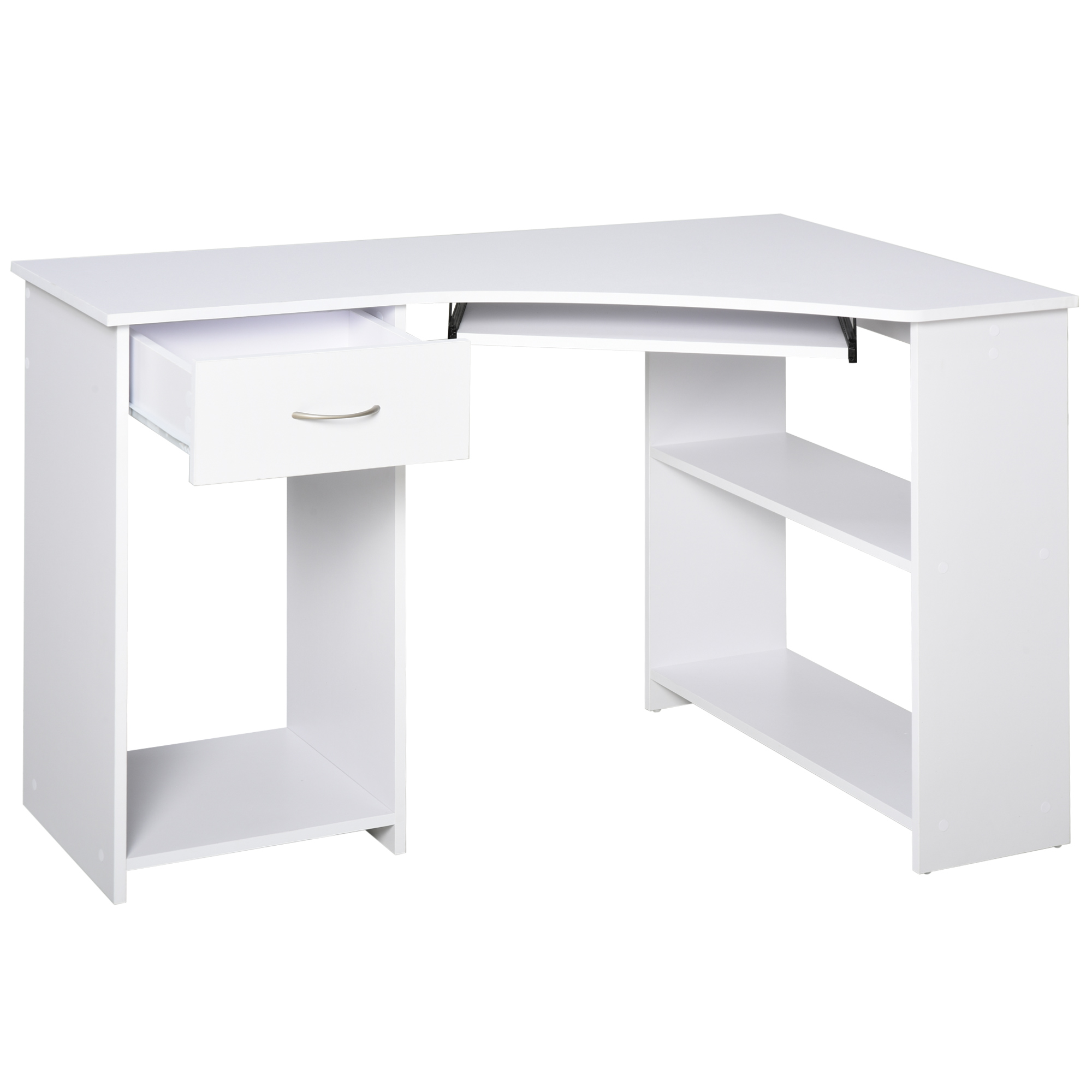 Computer desk with side shelves store