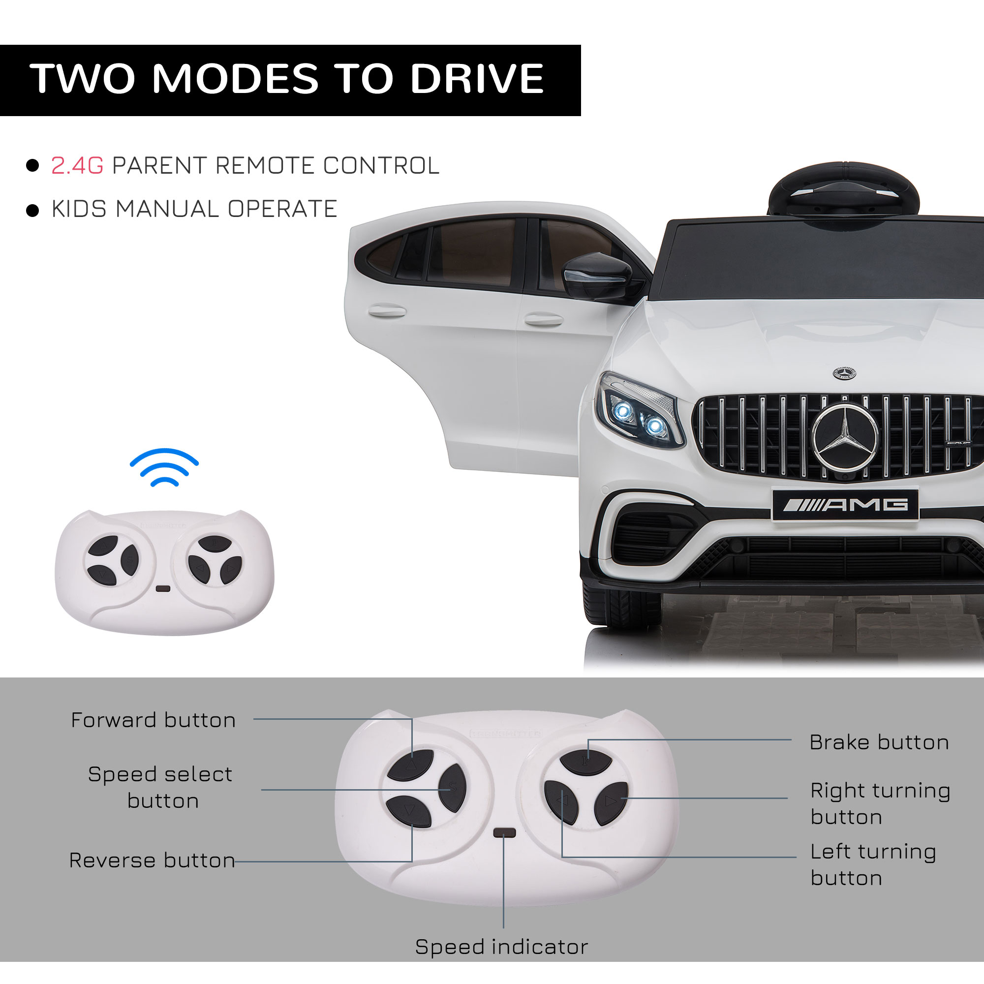 Mercedes power wheels with remote control for parents store