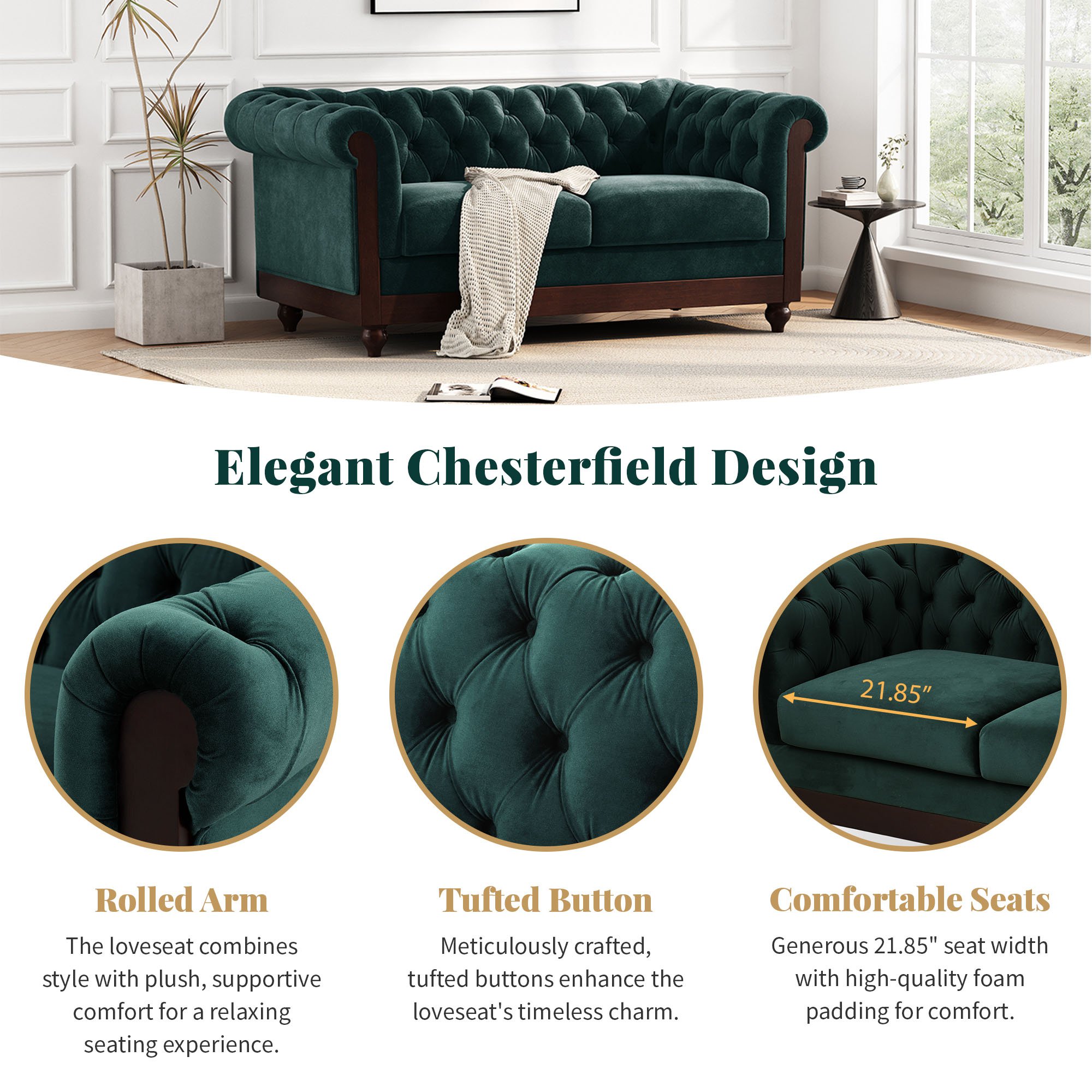 Hunter green loveseat store