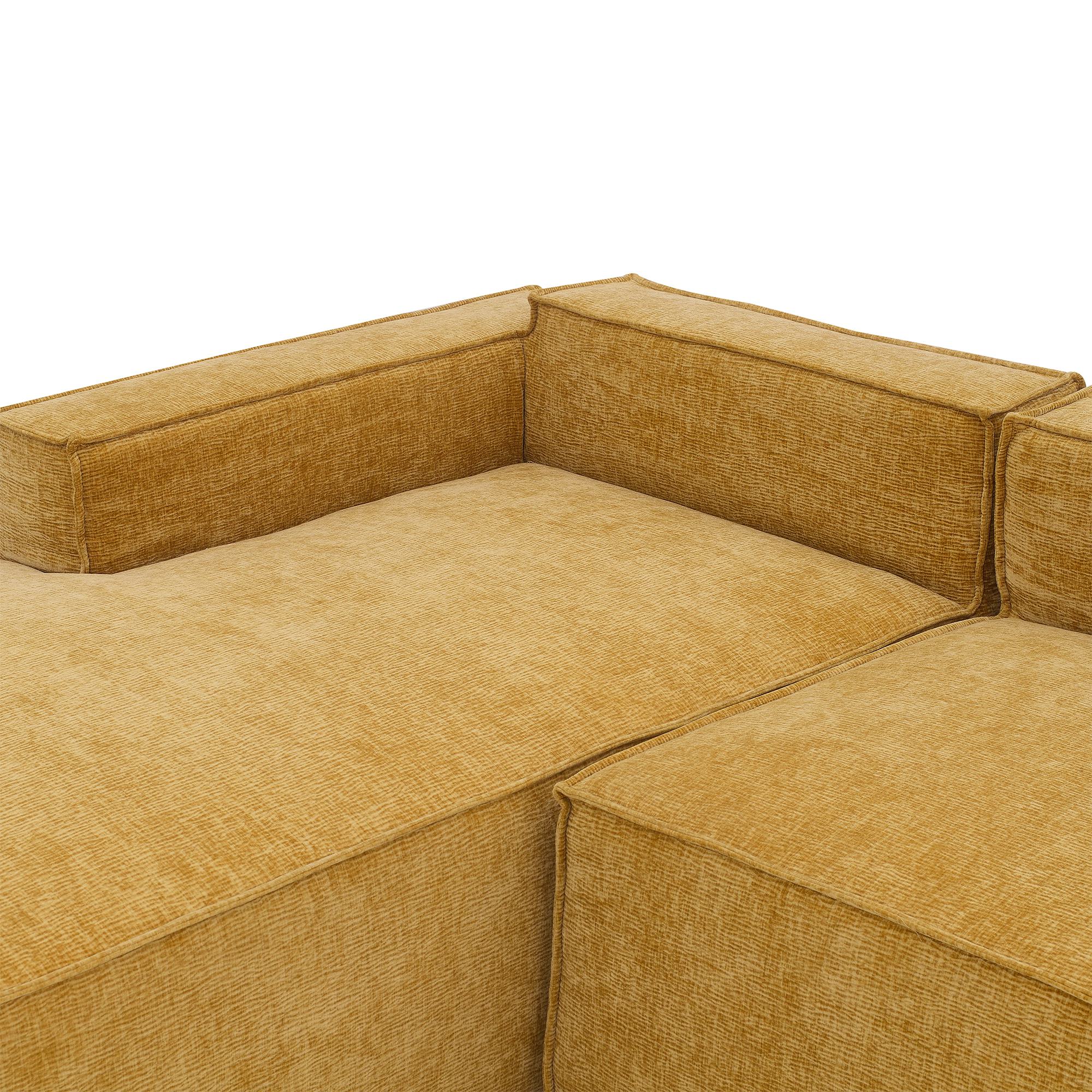 Minimalist Modular Sectional Sofa, Yellow | Aosom.com