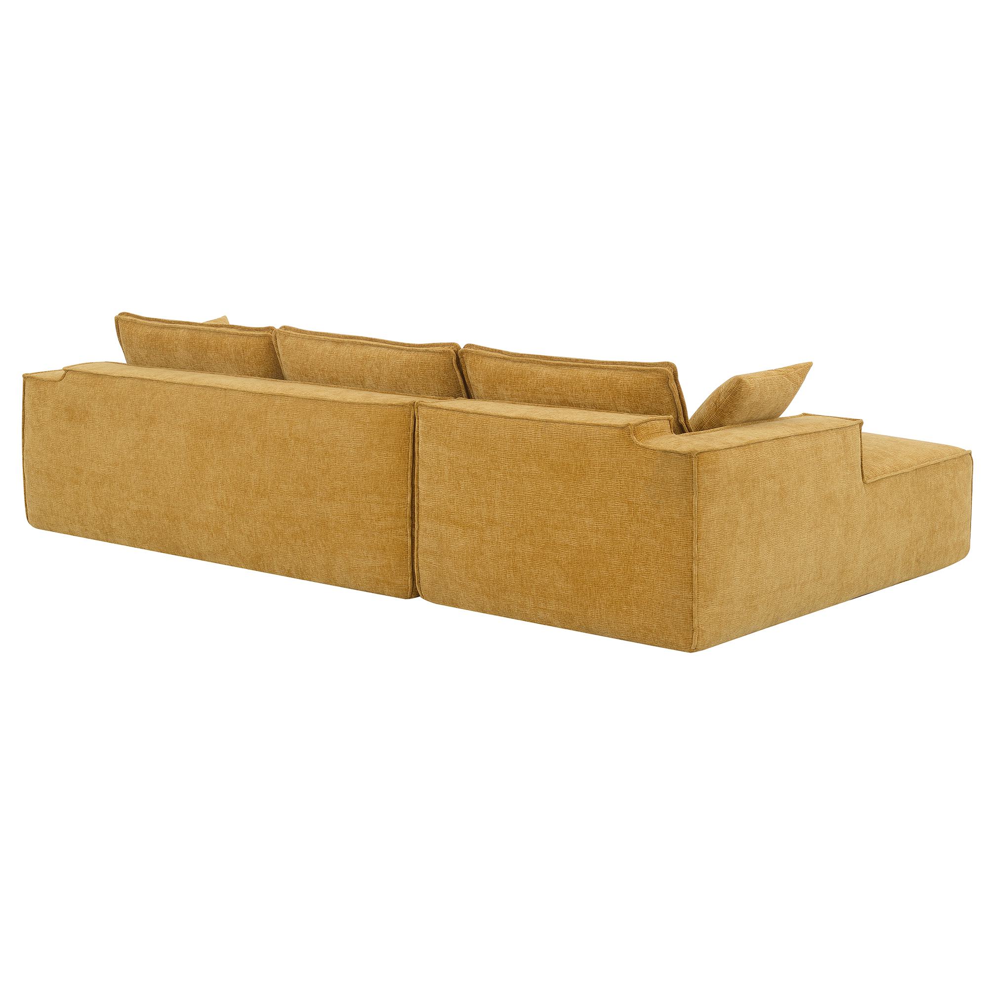 Minimalist Modular Sectional Sofa, Yellow | Aosom.com
