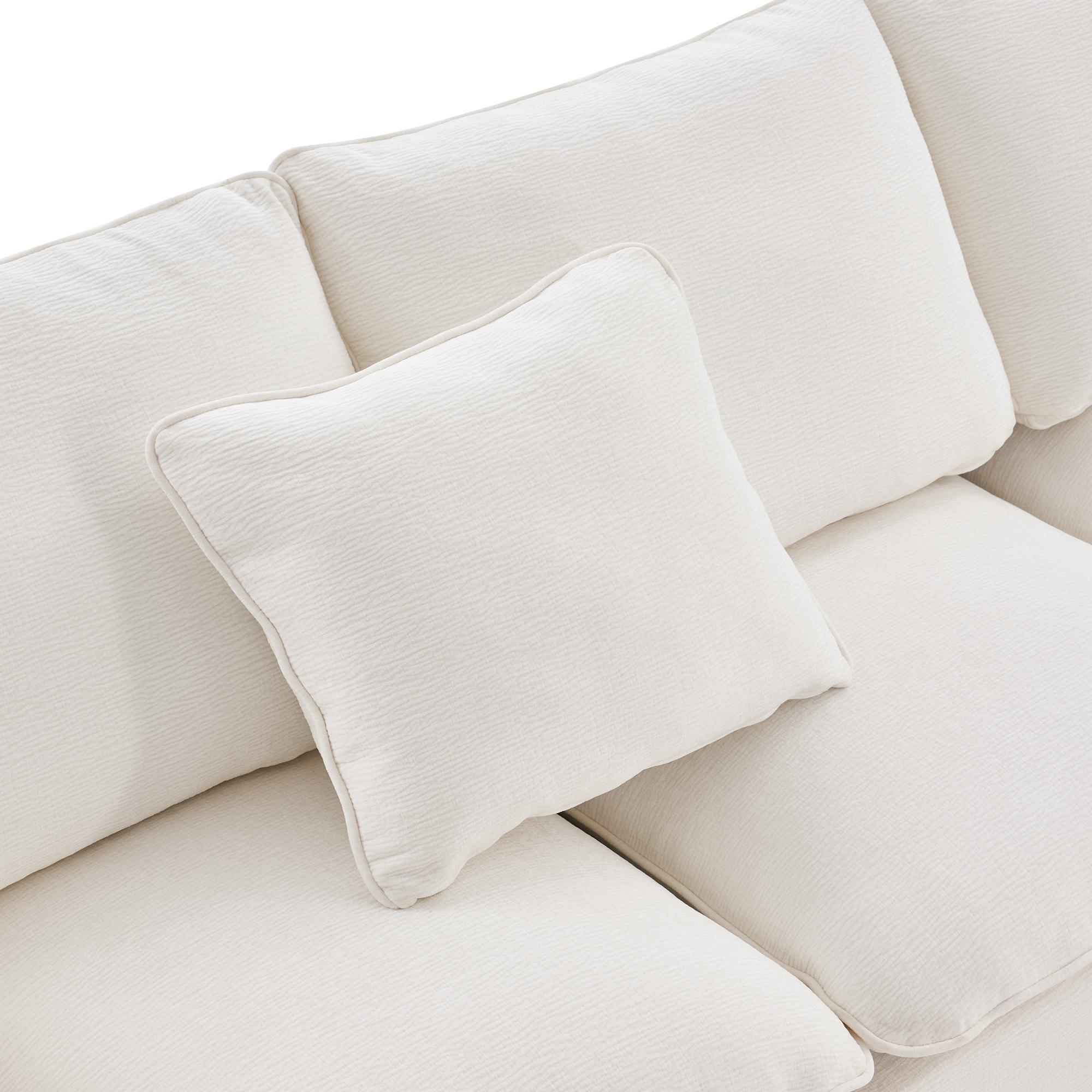 110" Modern U Shape Modular Sofa with 2 Pillows, White | Aosom.com