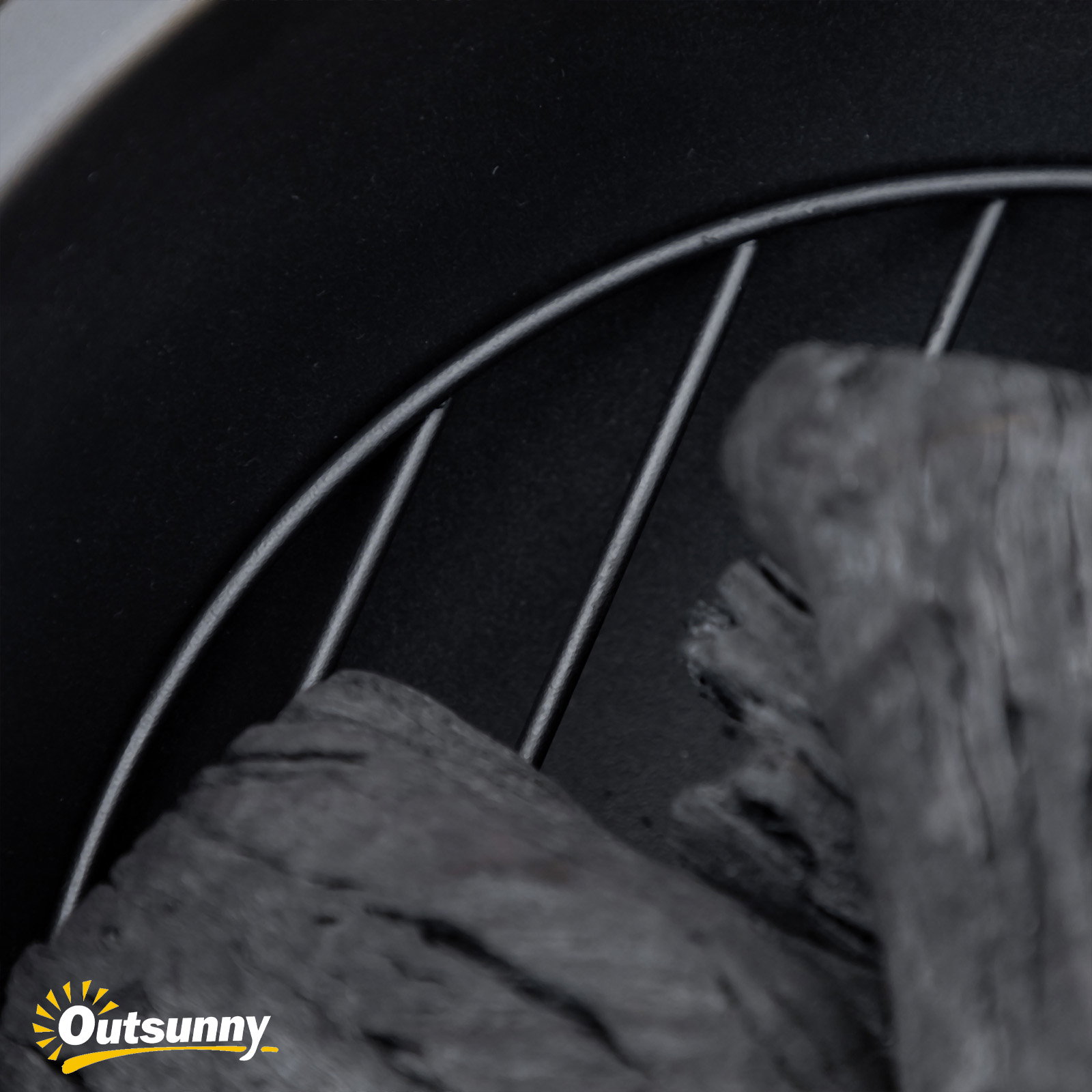 Outsunny Outdoor Fire Pit with Stump Effect, 18-inch Wood-burning ...