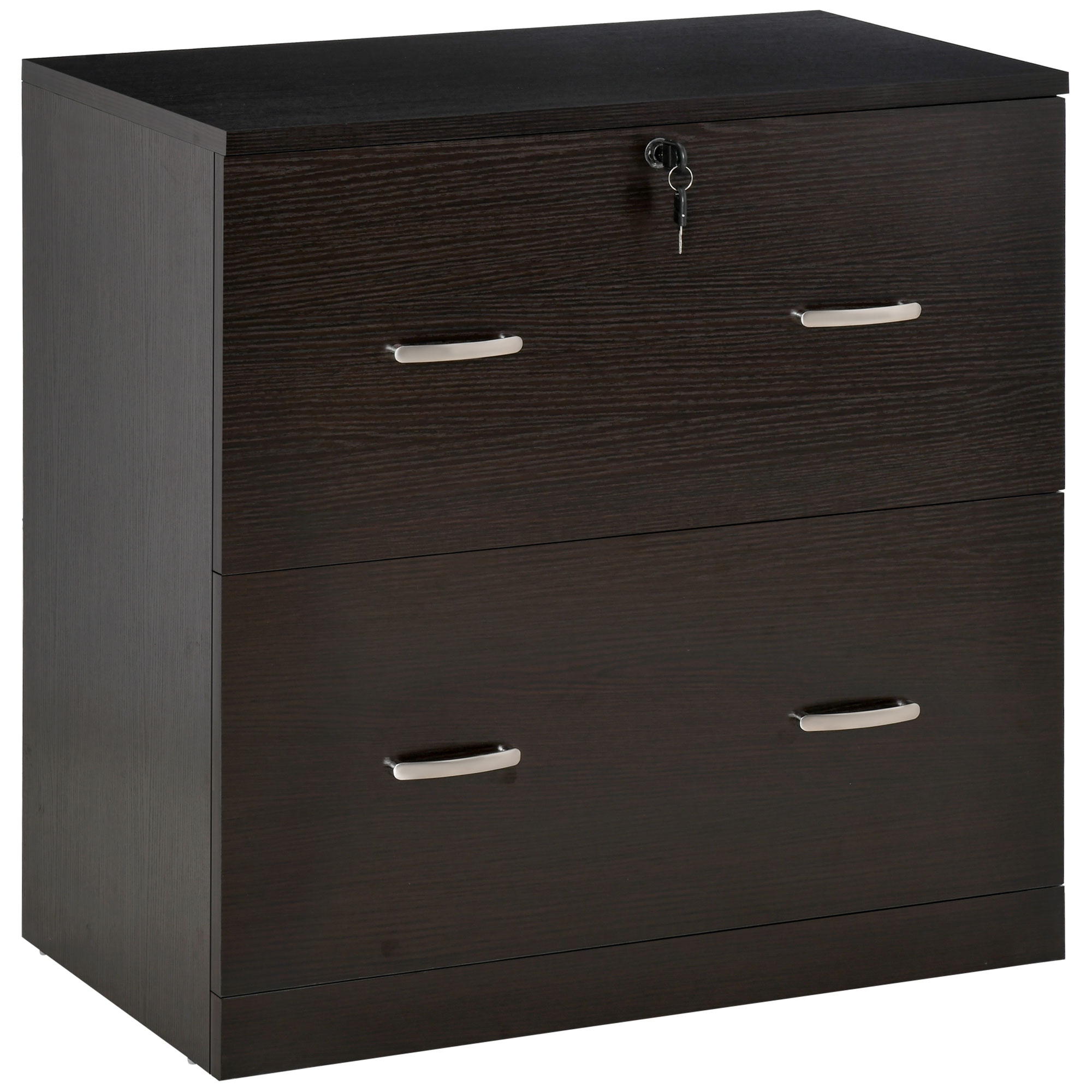 Vinsetto Secure Vertical File 2 Locking Drawers with Hanging Rails for A4 Home Office Document Organization Espresso Aosom Canada