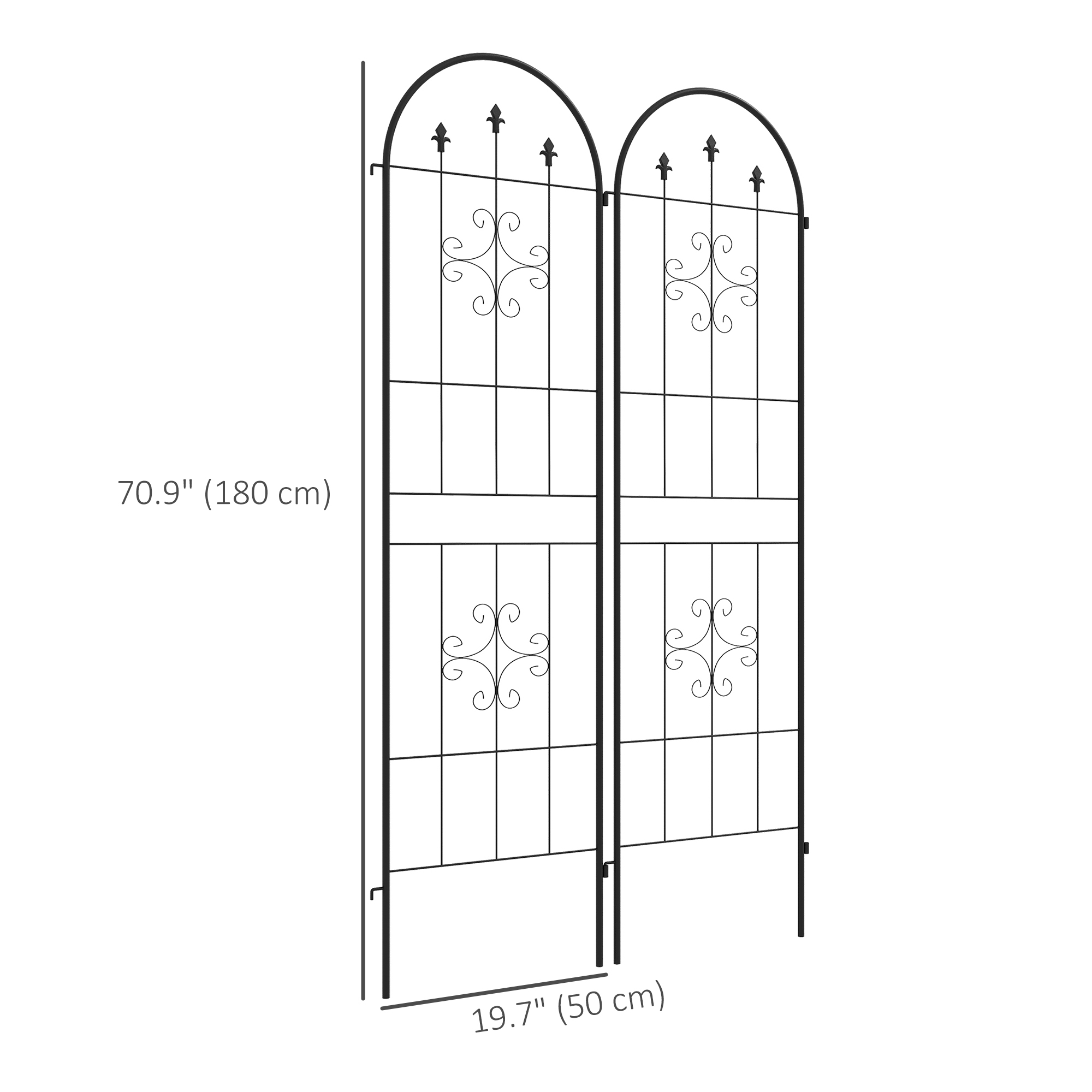 Outsunny Metal Trellis Set of 2, Garden Trellis for Climbing Plants ...