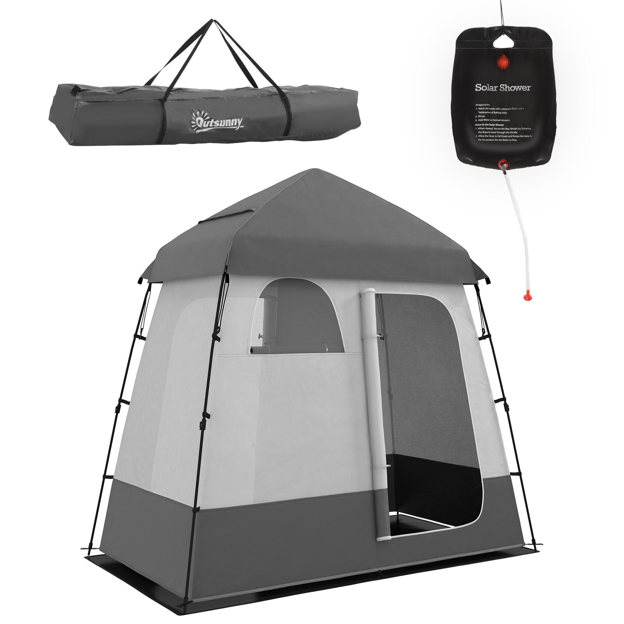Outsunny Outdoor Portable Pop Up Shower Tent Changing Tent Privacy ...