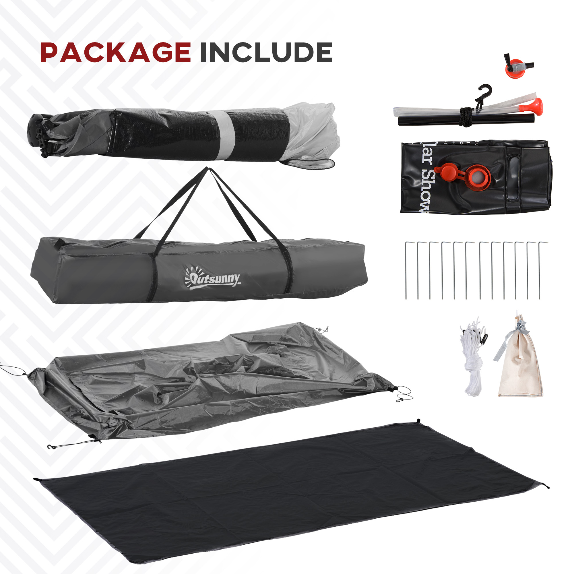 Outsunny Outdoor Portable Pop Up Shower Tent Changing Tent Privacy ...