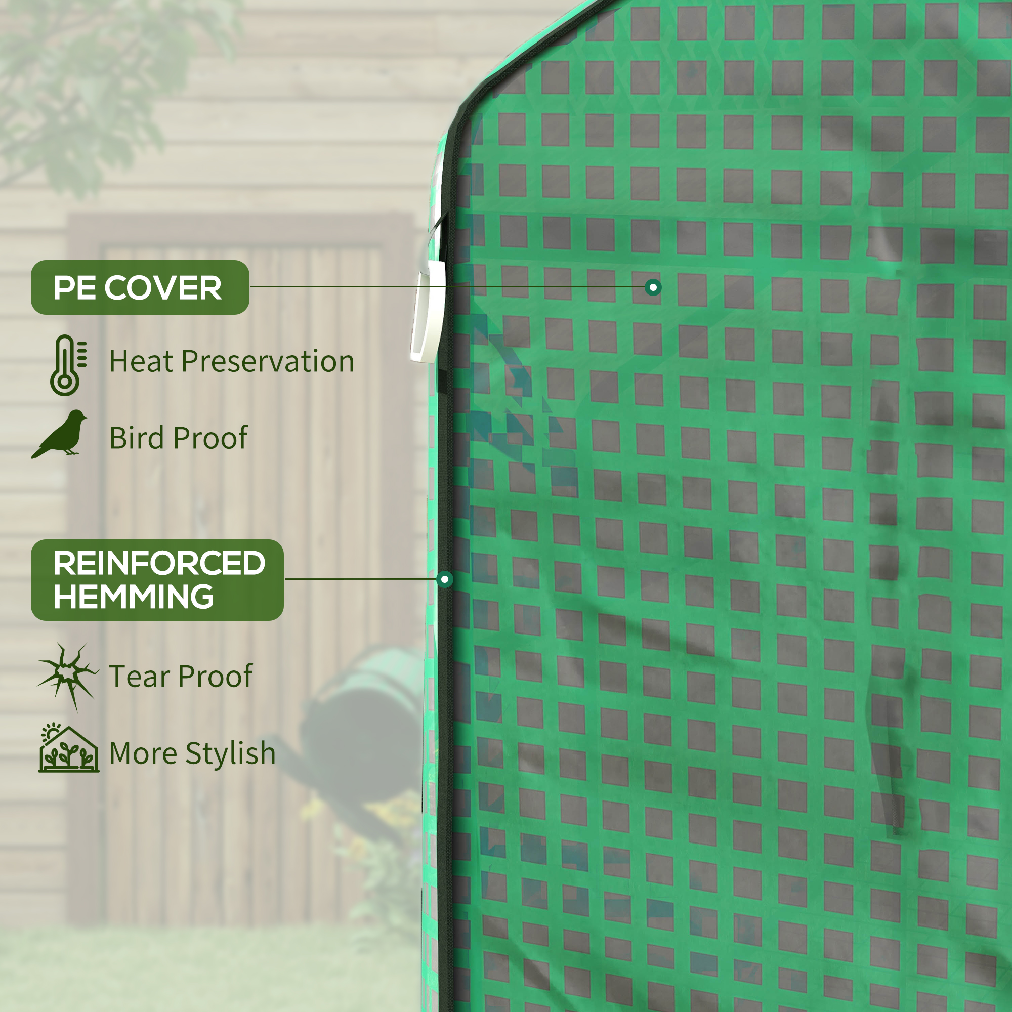 Outsunny Greenhouse Cover Replacement Walk-in PE Hot House Cover with ...