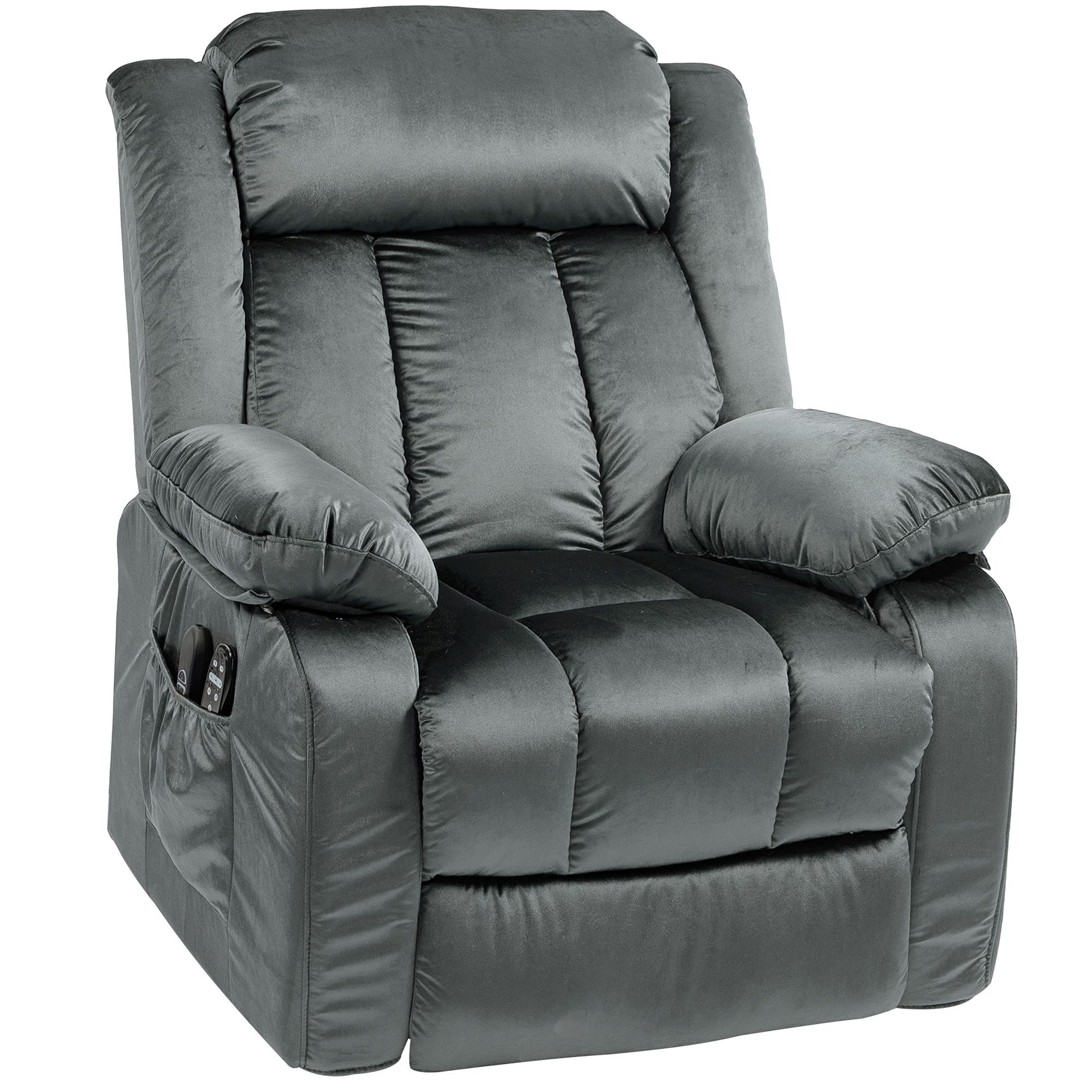 HOMCOM Power Lift Recliner Chair for Elderly, Electric Lift Chair with Massage and Heat, Remote ...