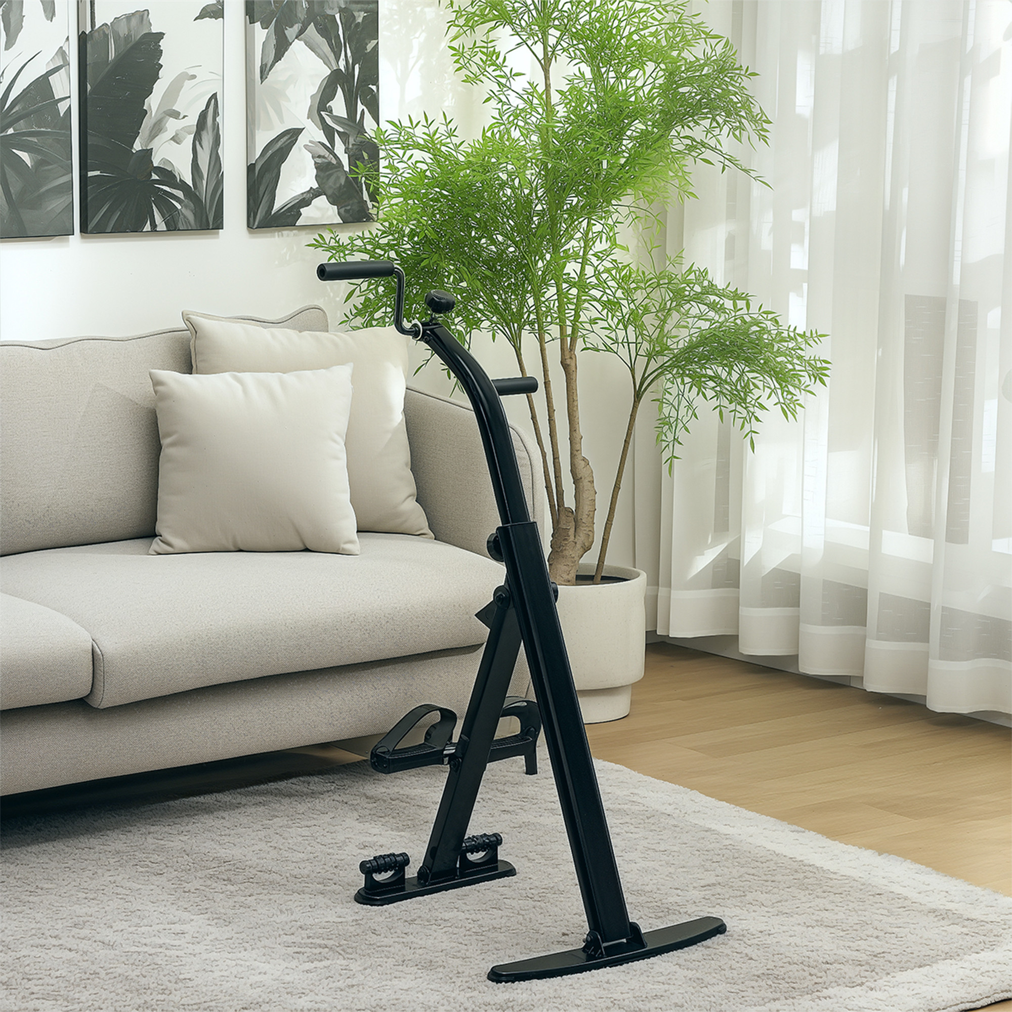Soozier Seated Pedal Exerciser, Foldable Leg Exercise Bike with LCD ...