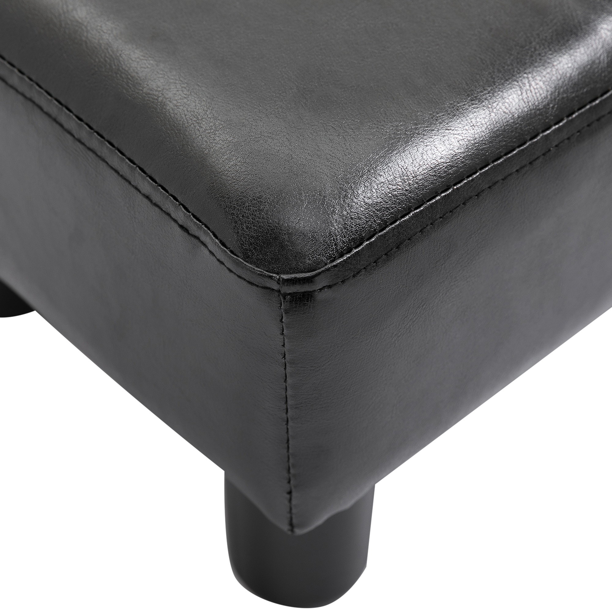 HOMCOM Modern Faux Leather Upholstered Rectangular Ottoman Footrest ...