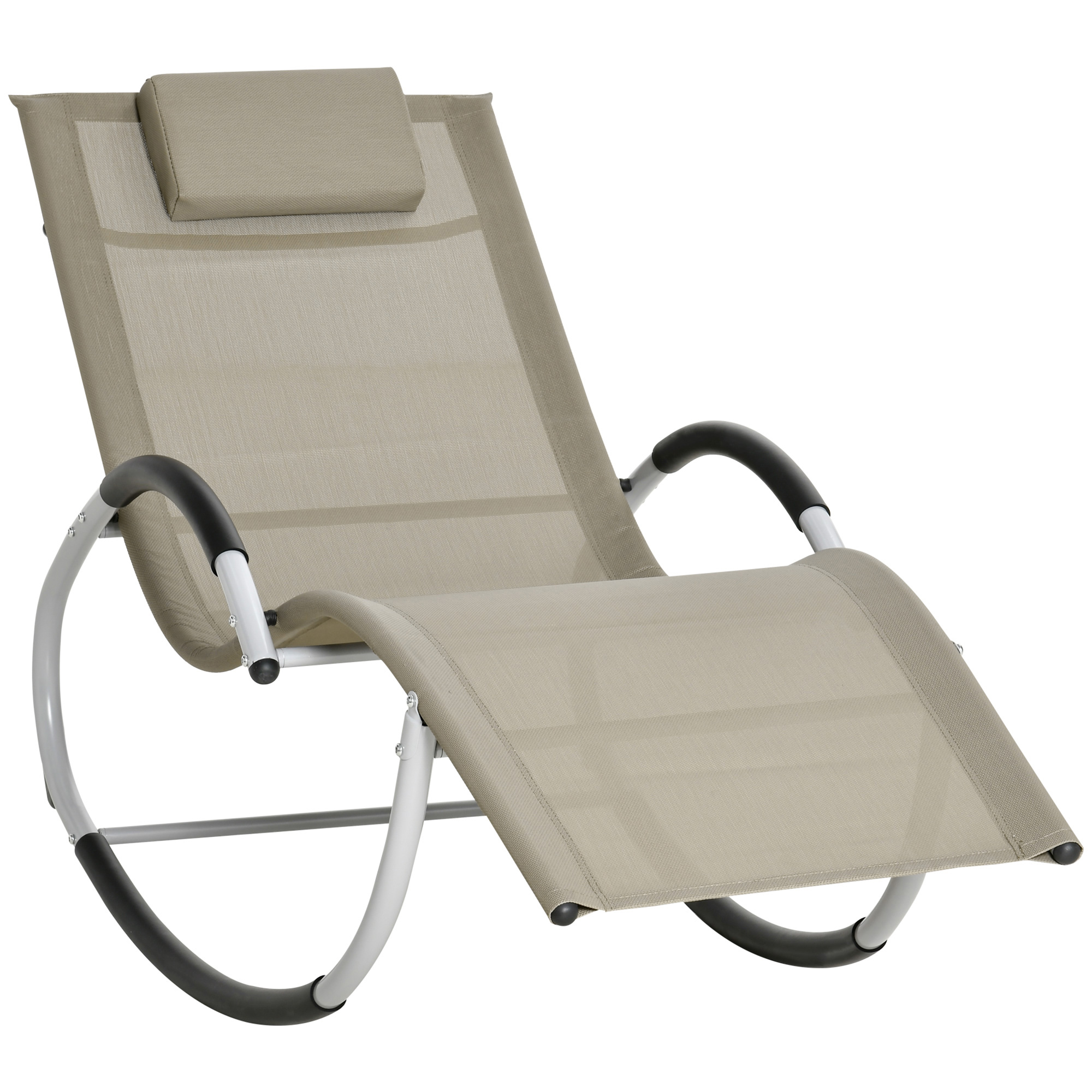 Outsunny Rocking Chair, Zero Gravity Patio Chaise Garden Sun Lounger ...