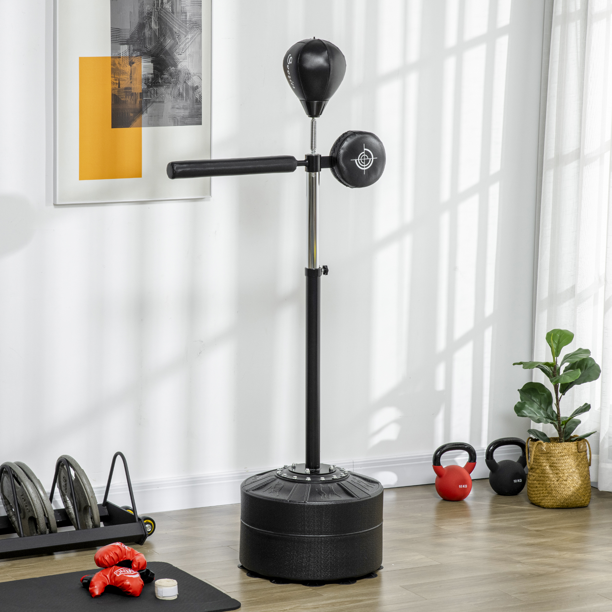 Soozier Free Standing Speed Bag, Adjustable Boxing Bag with Stand ...