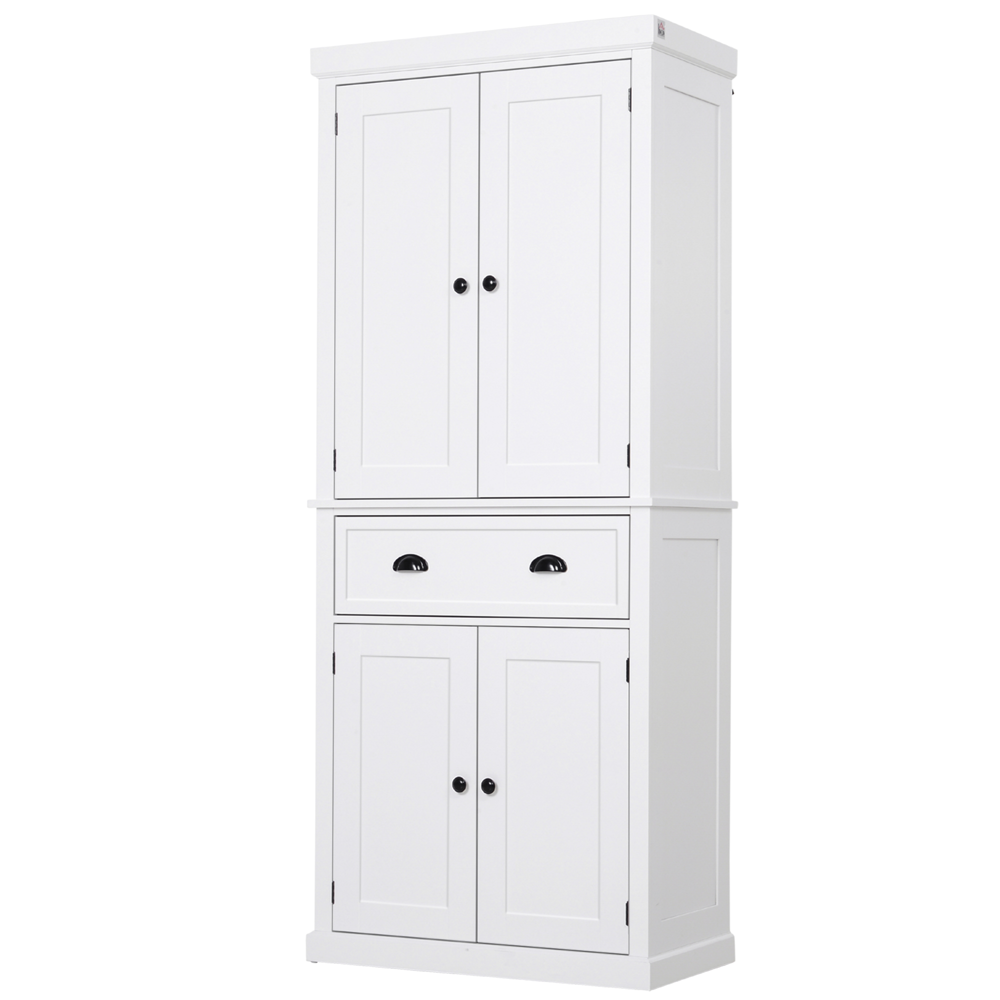 HOMCOM Pantry Cabinet, Kitchen Pantry with Adjustable Shelves, White ...
