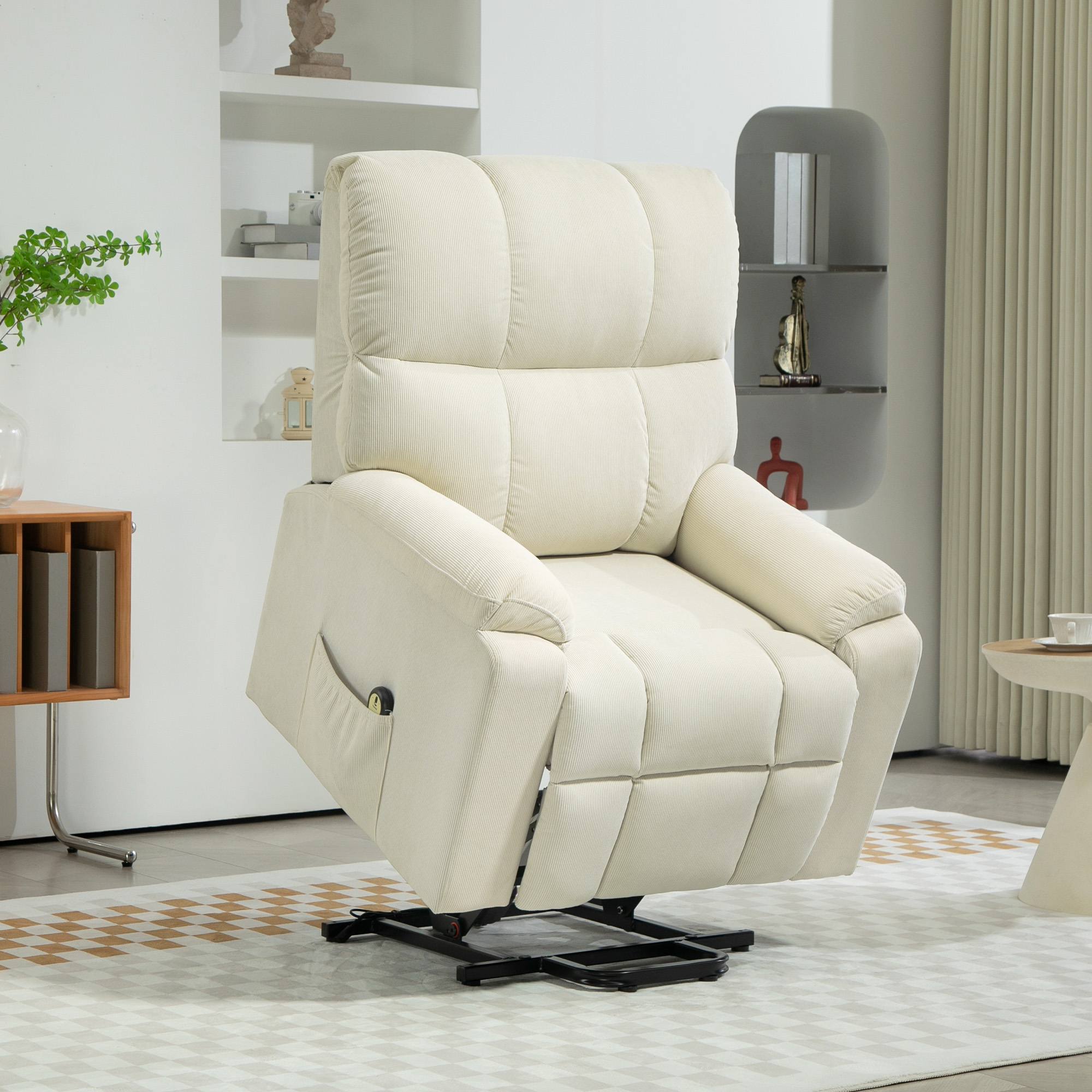 HOMCOM Lift Chair for Seniors, Microfibre Upholstered Power Recliner ...