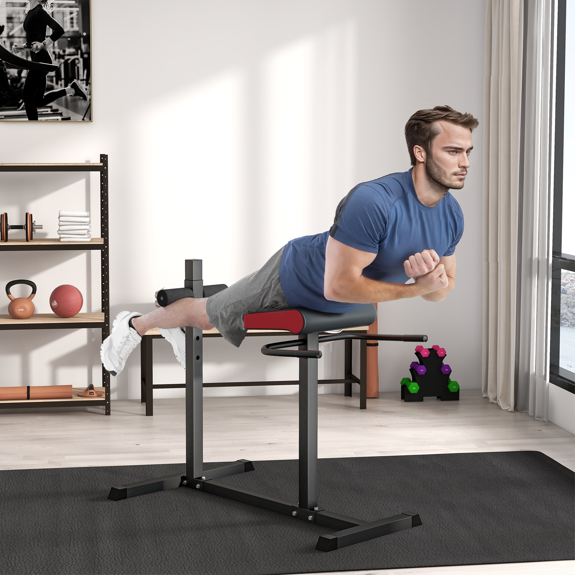 Soozier Back Extension Roman Chair, Hyperextension Bench with ...