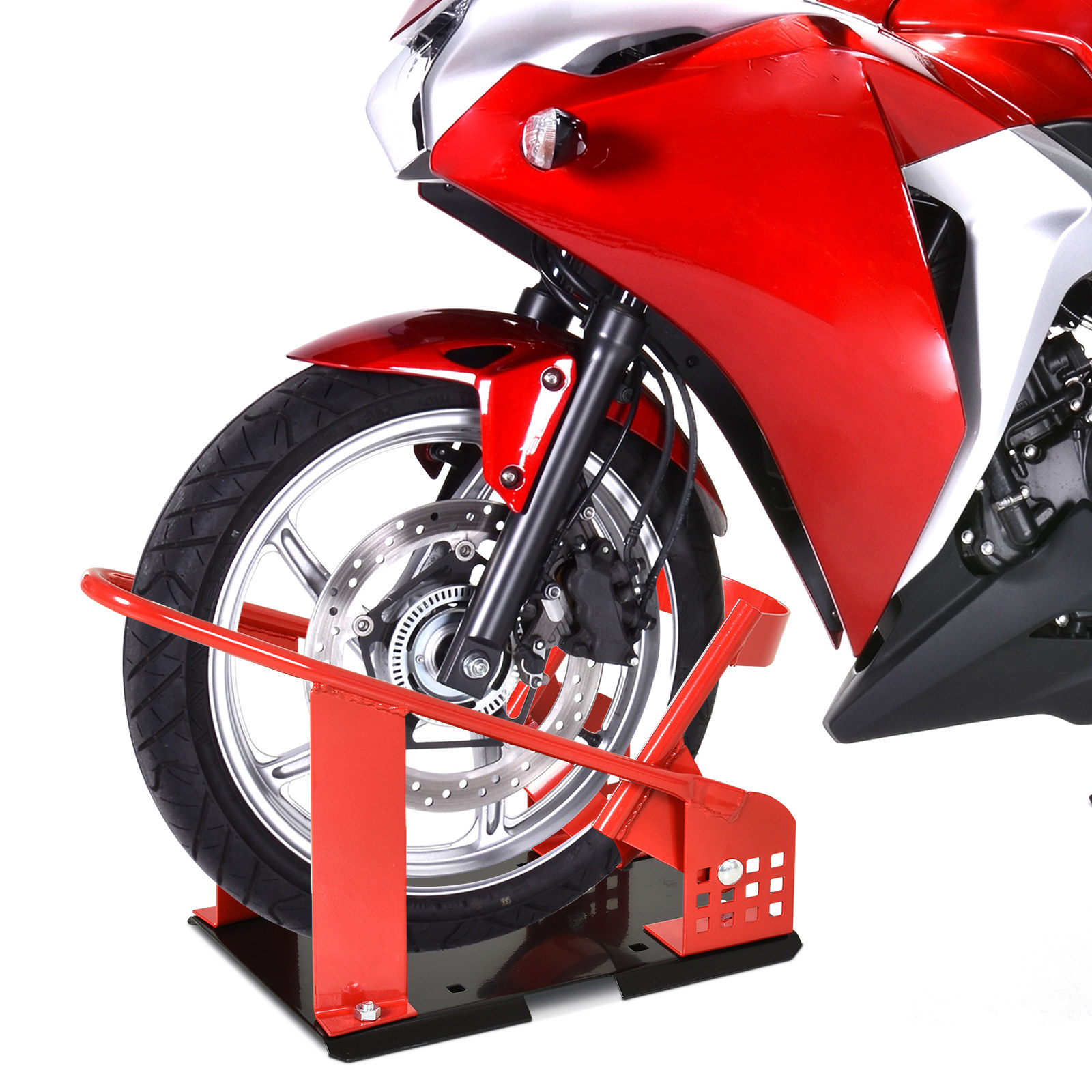 HOMCOM Motorcycle Wheel Chock with 12 Adjustable Pre-Drilled Holes, 990 ...