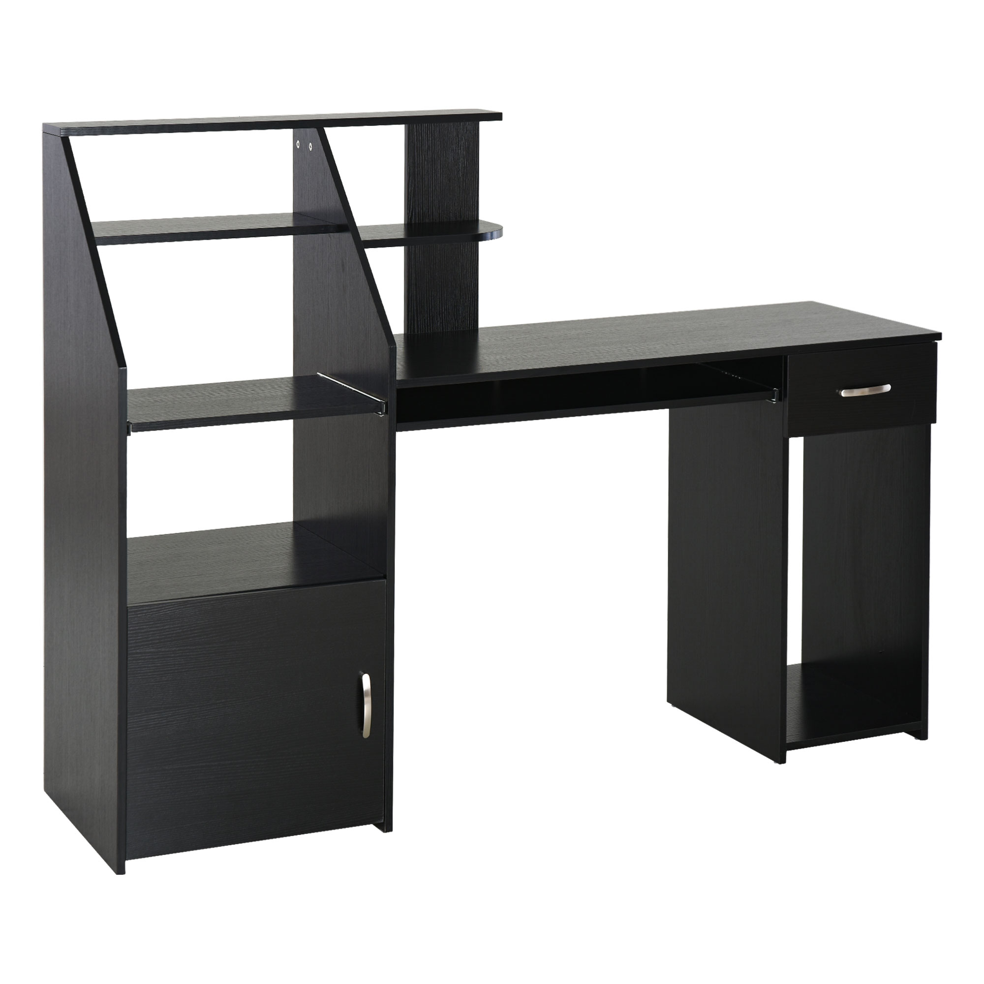 HOMCOM Computer Desk with Cabinet and Drawer, Home Office Gaming Table ...