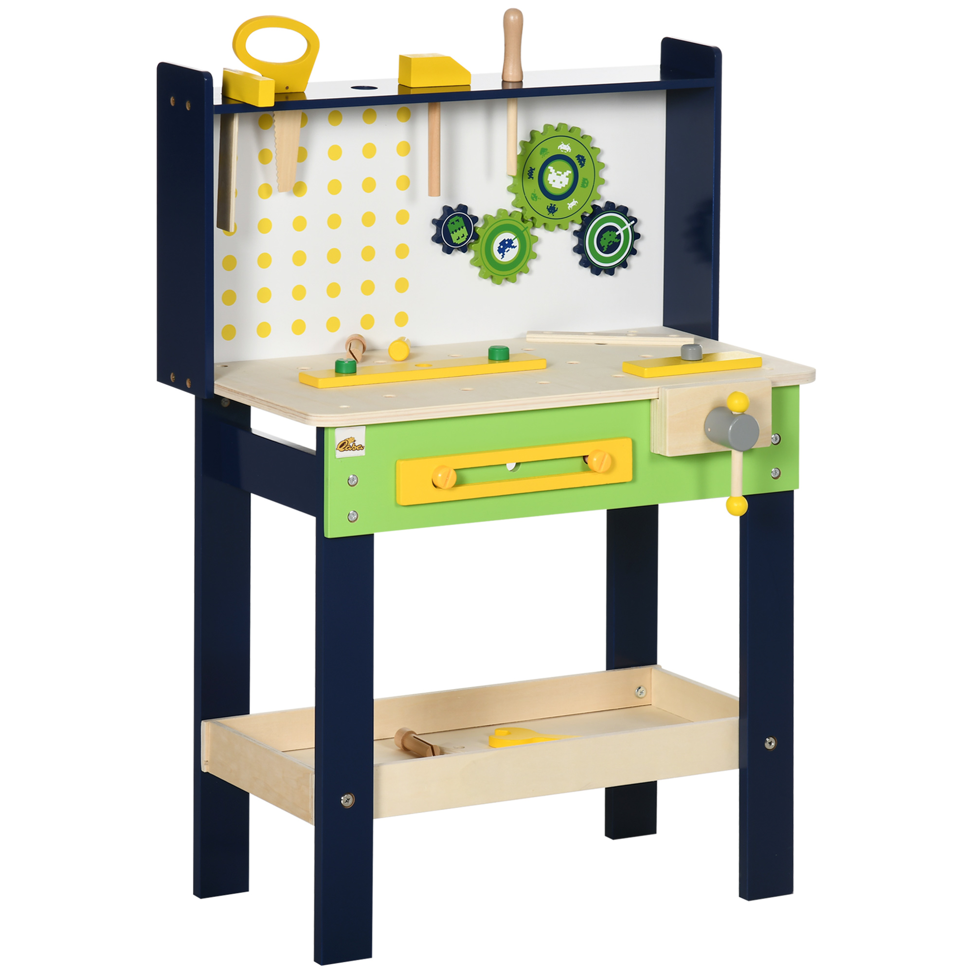 Qaba Kids Tool Bench with 27 Piece Tool Kit, Construction Work Shop Toy ...