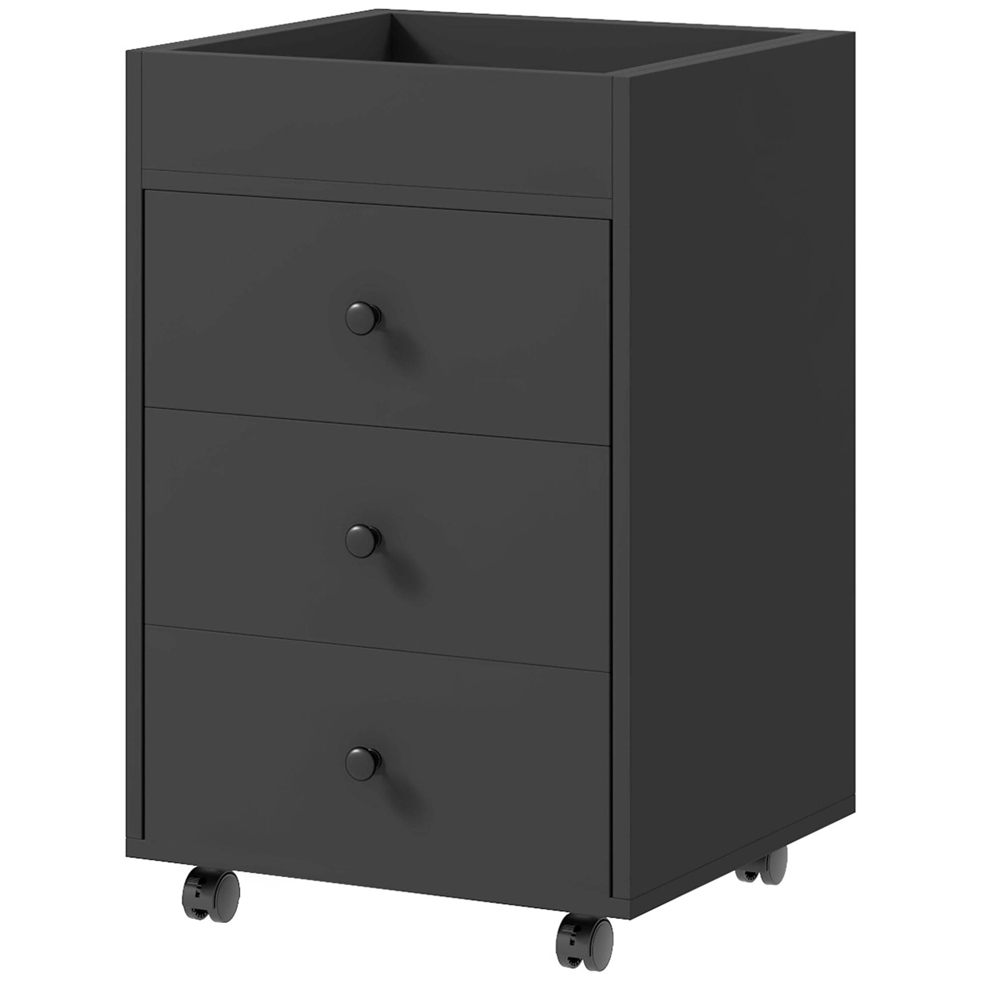 HOMCOM 3 Drawer File Cabinet on Wheels Mobile Home Office Storage ...
