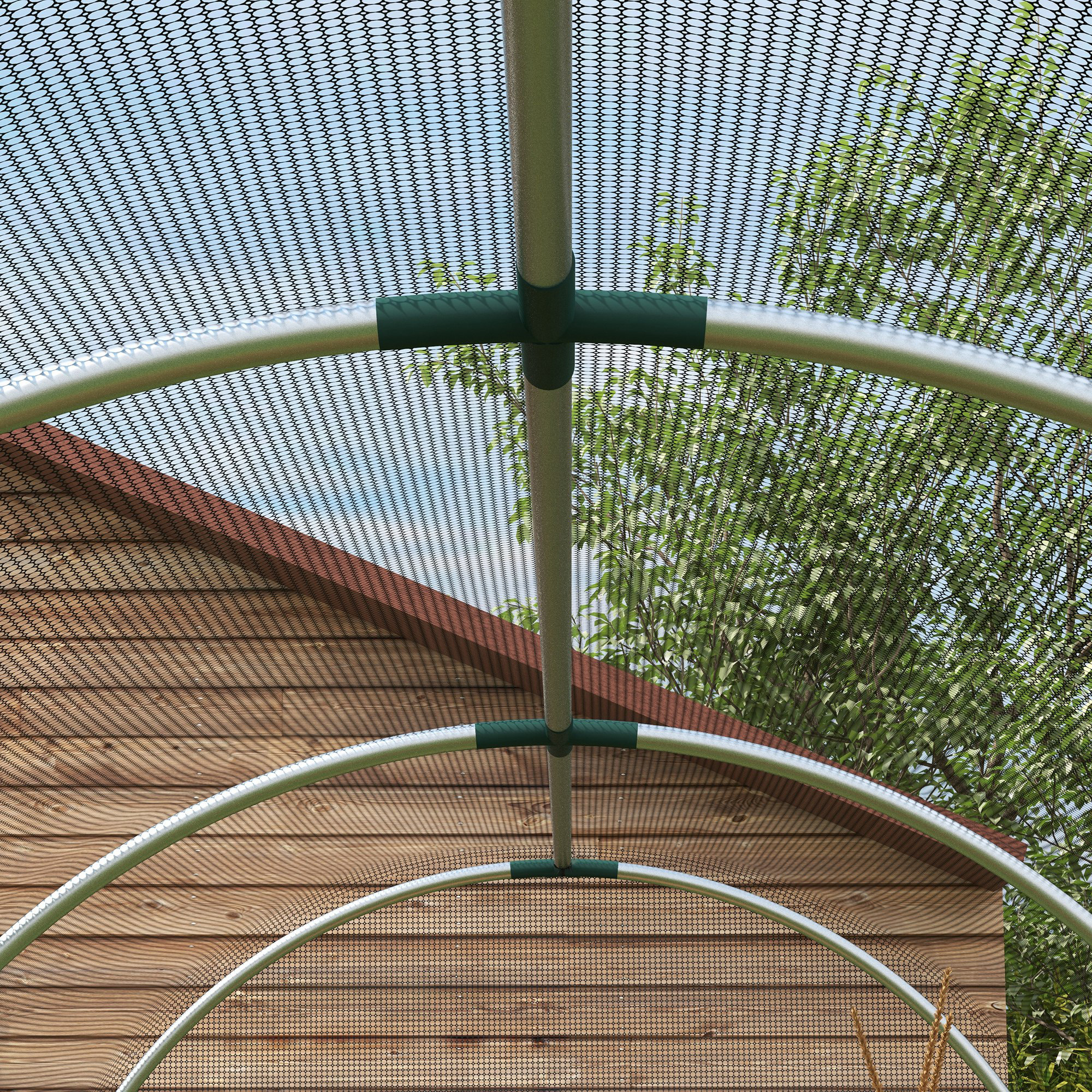 Outsunny Galvanized Steel Crop Cage, Plant Protection Tent with ...