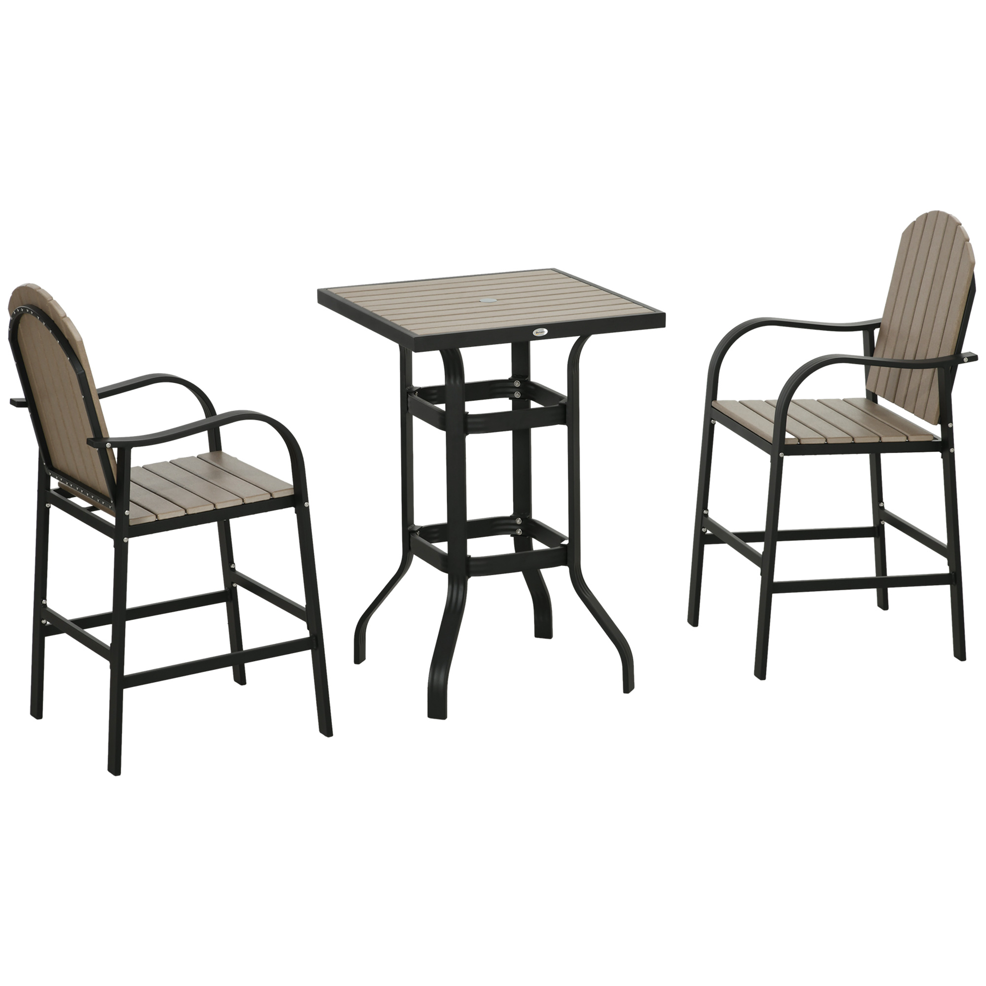 Outsunny Aluminum Frame 3 Piece Bar Set, High Top Patio Table and ...