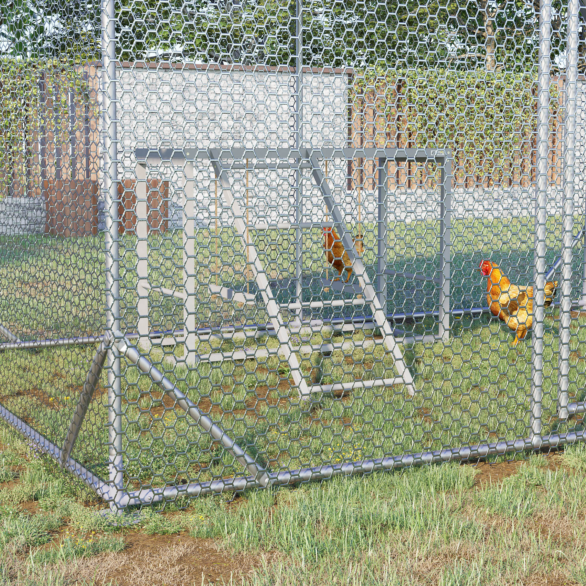 PawHut Wooden Chicken Toys for Coop with Swings, Chicken Activity ...