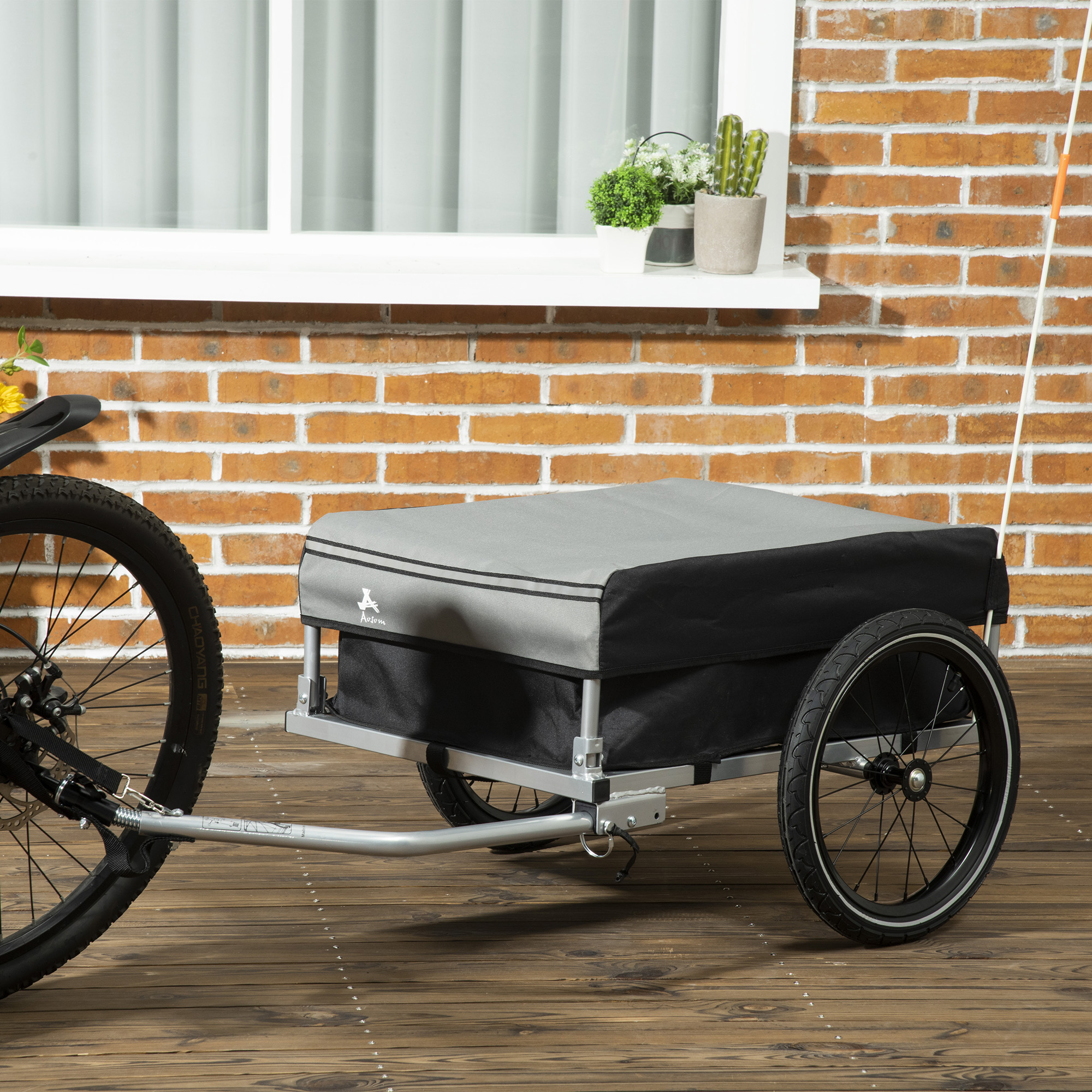 Aosom Outdoor Bike Cargo Trailer, Foldable Bicycle Luggage Wagon ...