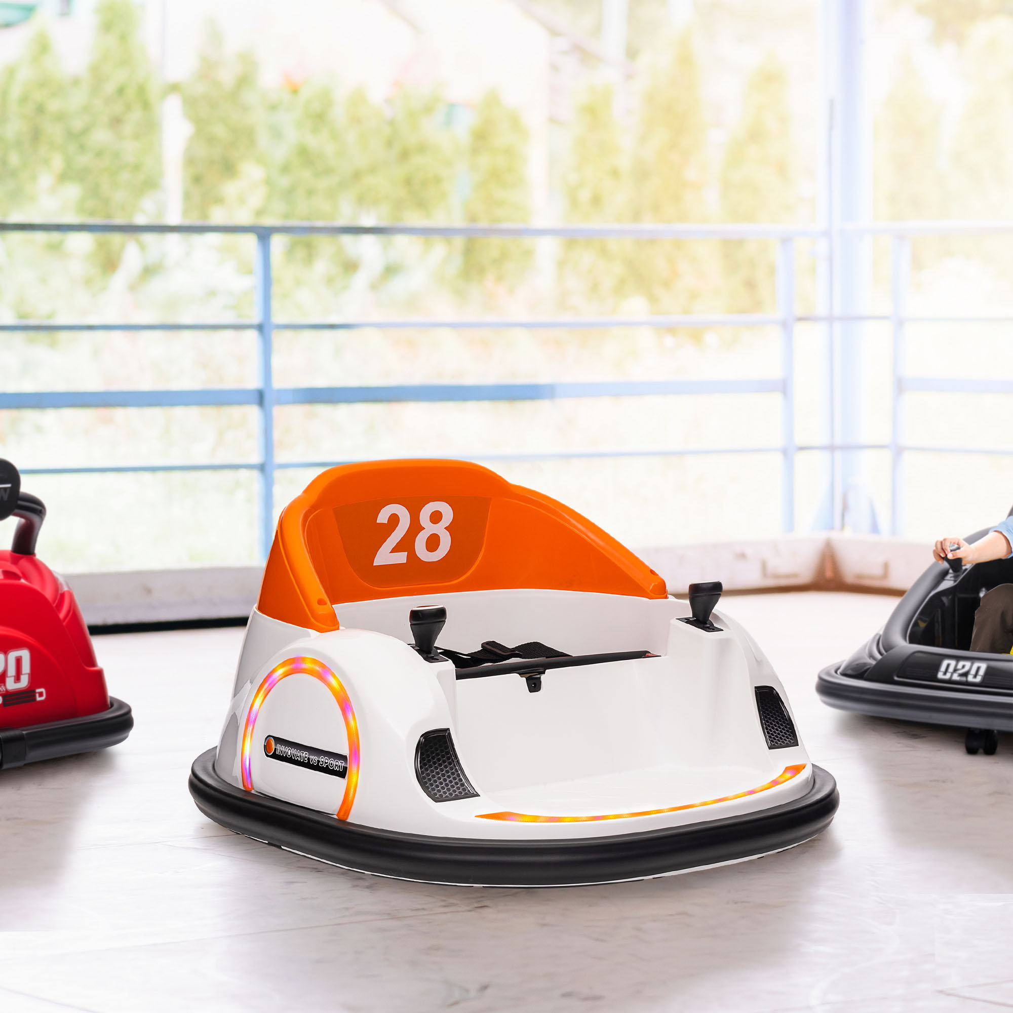 Qaba 12V Electric Ride on Bumper Car for Kids 1.5-5 Years Old, Baby ...