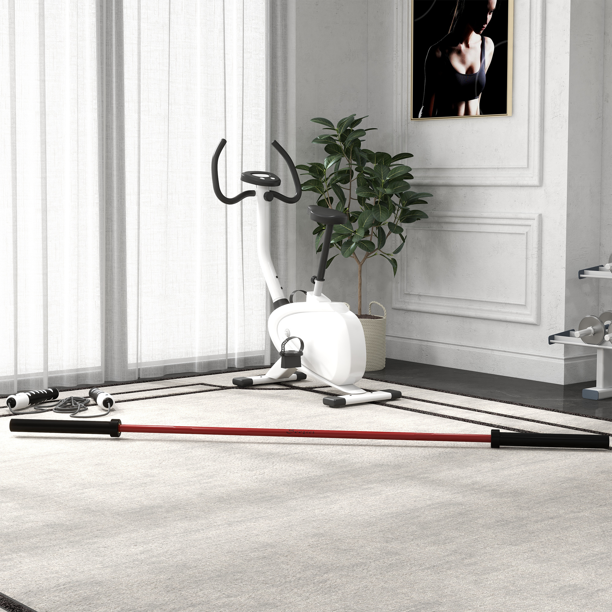 Soozier 7.2ft Weight Bar, Olympic Bar with Rotating Sleeves, Non-Slip ...