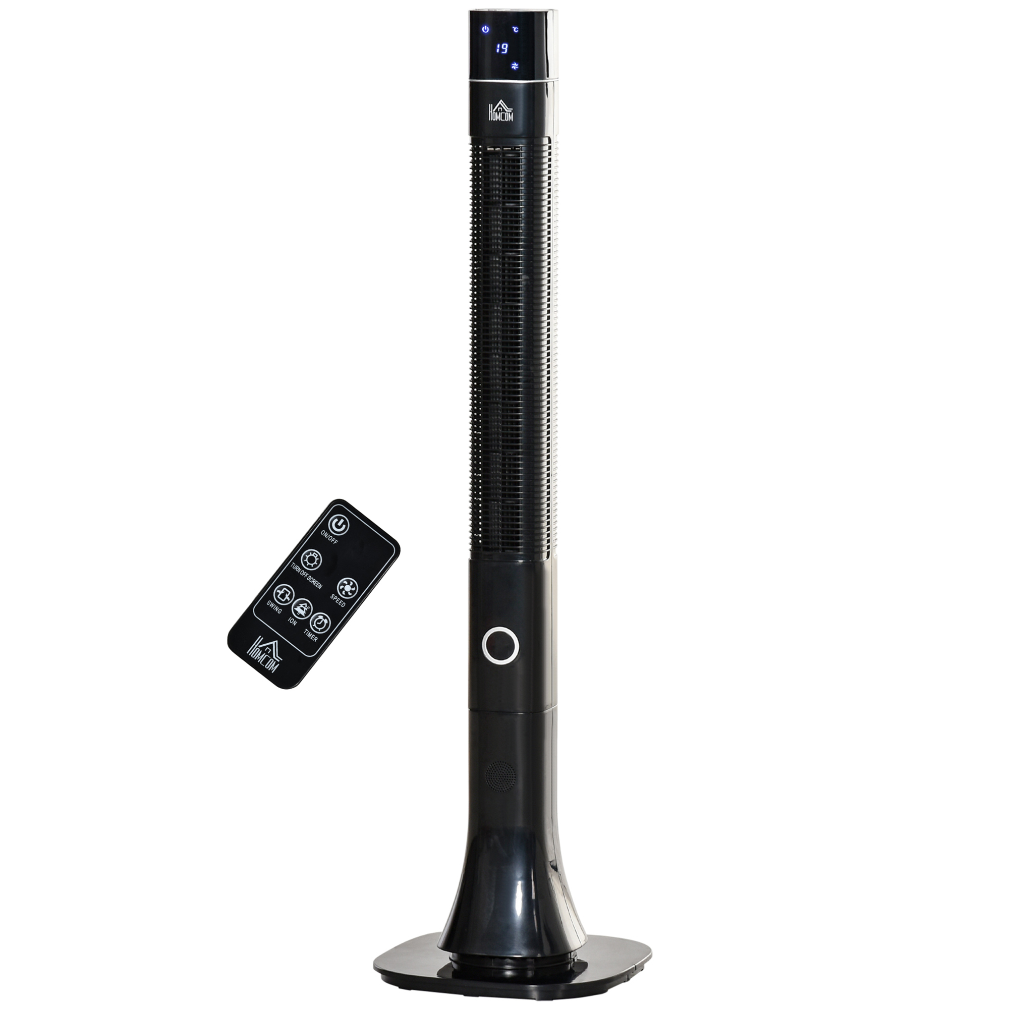 HOMCOM 47'' Tower Fan Cooling with Remote Control for Bedroom, 3 Speeds ...