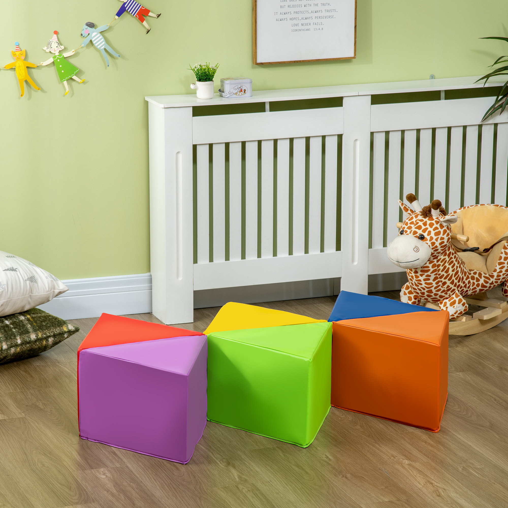 Qaba Foam Play Set, 2-Piece Kids Crawl and Climb Activity Soft Play Set ...