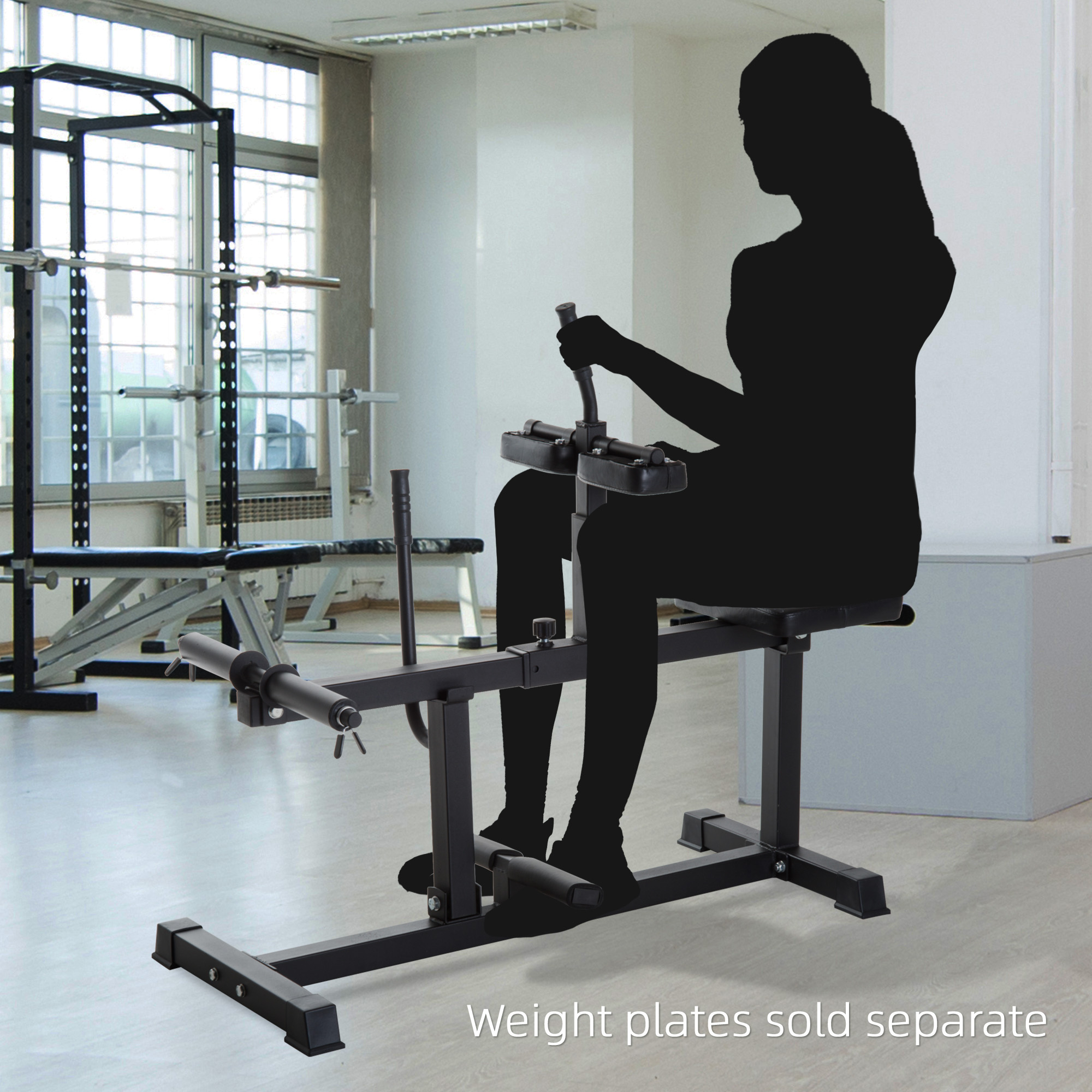 Soozier Adjustable Seated Calf Raise Machine, Steel Leg Press Machine ...