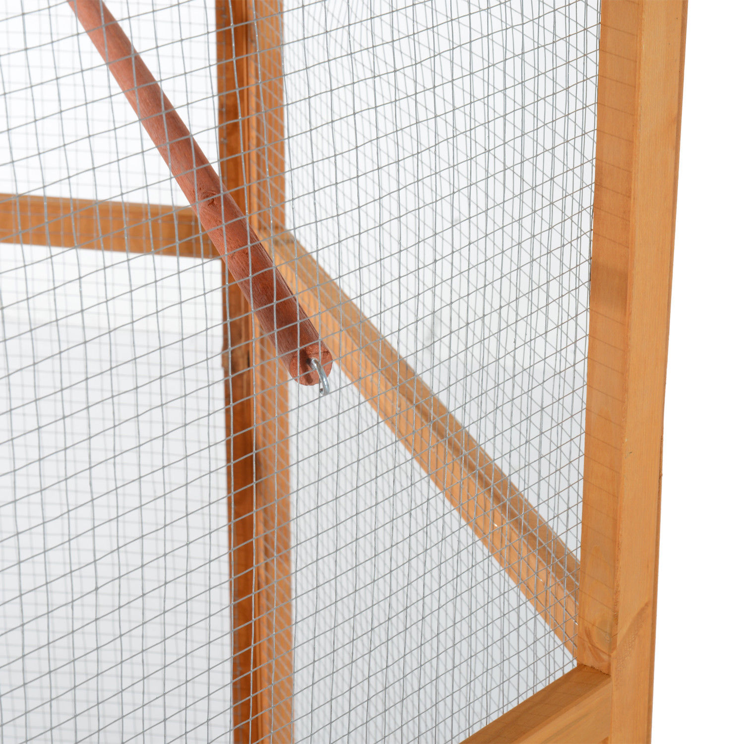 Pawhut 65" Hexagonal Outdoor Aviary Bird Cage Wooden Aviary Bird Cage ...
