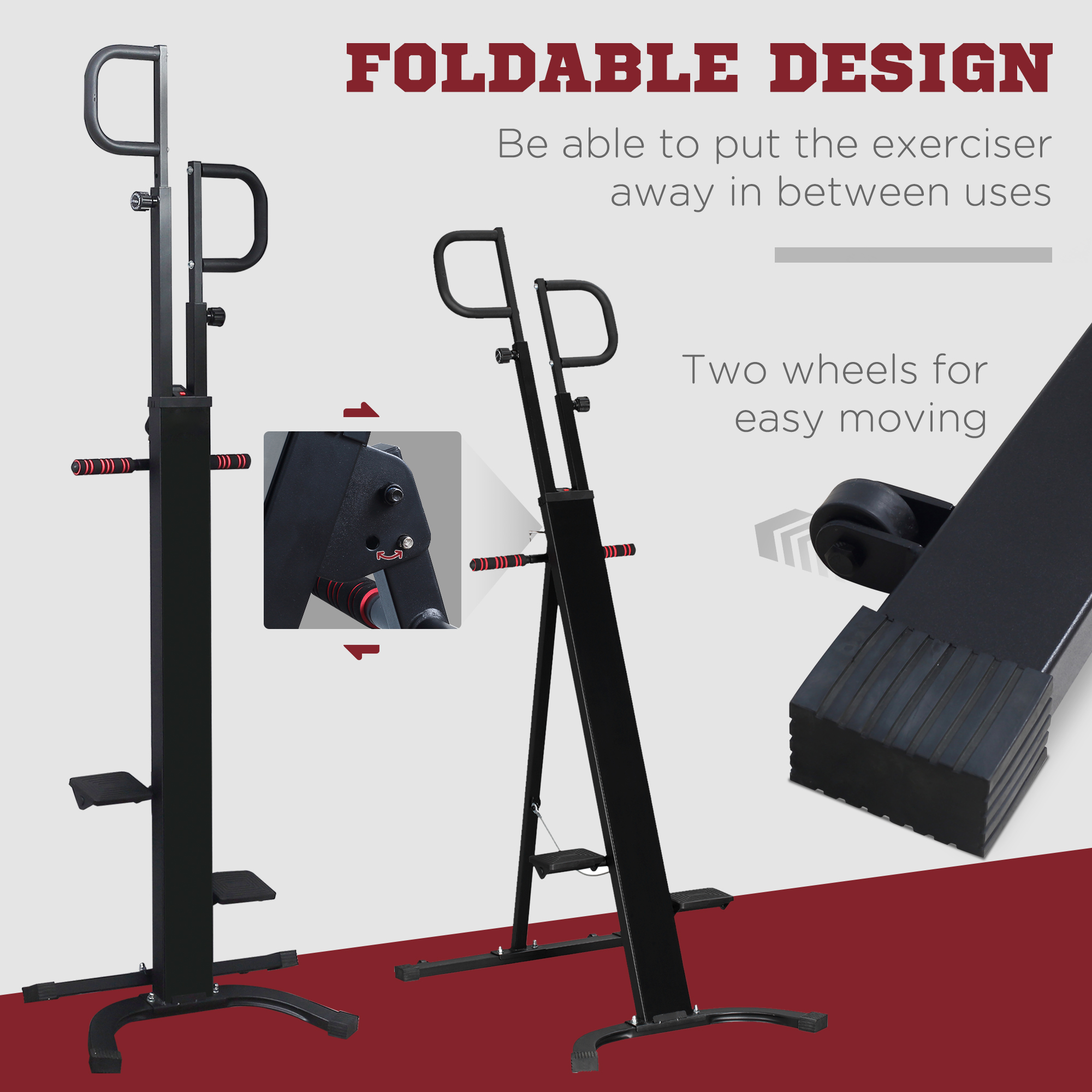 Soozier Folding Vertical Climber Exercise Machine, Height Adjustable ...